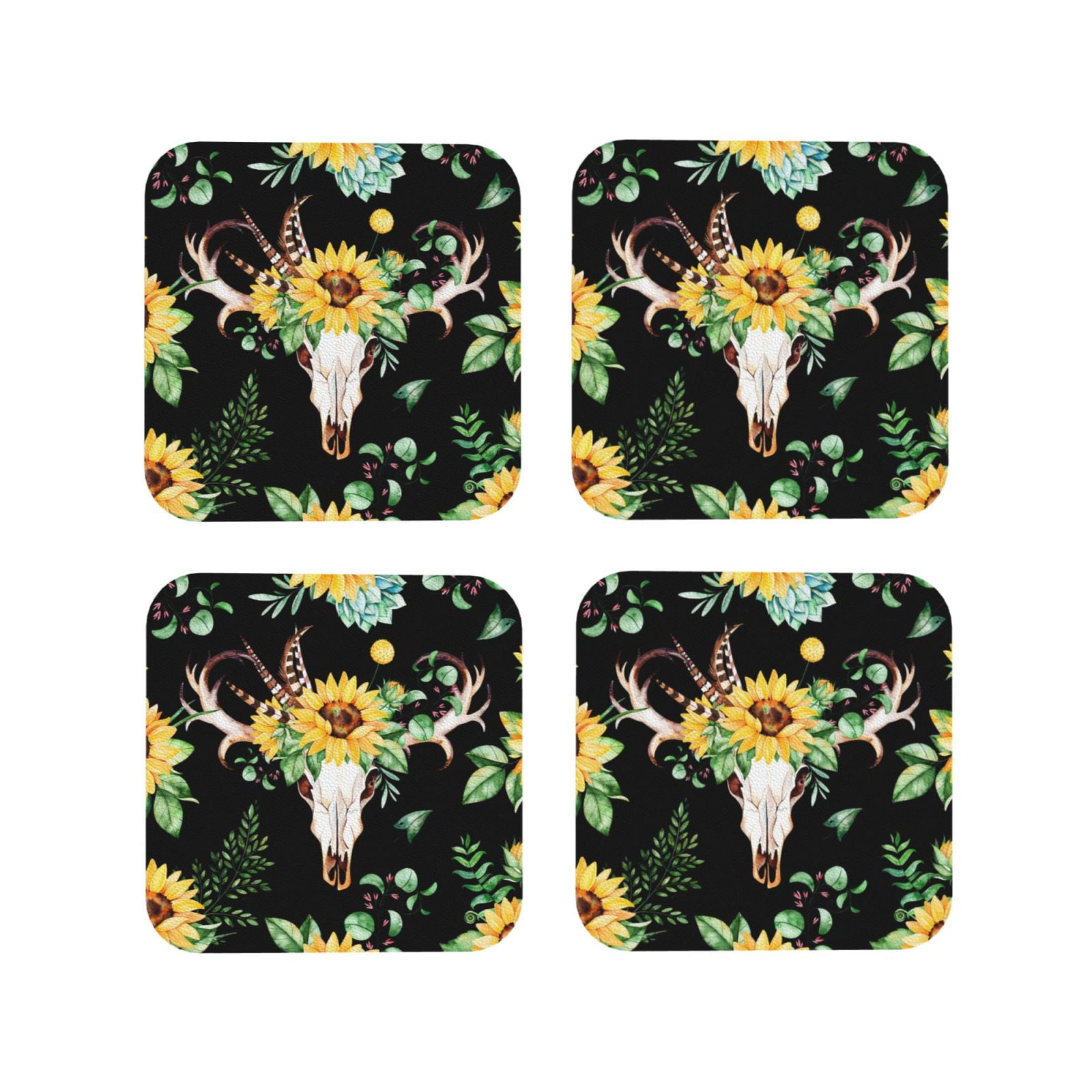 Vsdgher Leather Coasters for Drinks, Durable Drink Coasters 4 Set for ...
