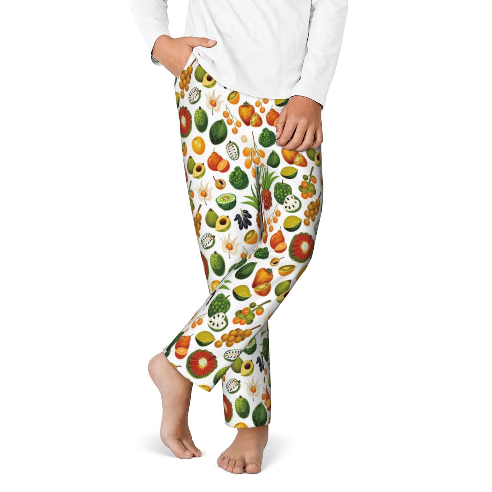 Vsdgher Lemon Fruits Vegetables Print Kids Pajama Pants,Long Sleep ...