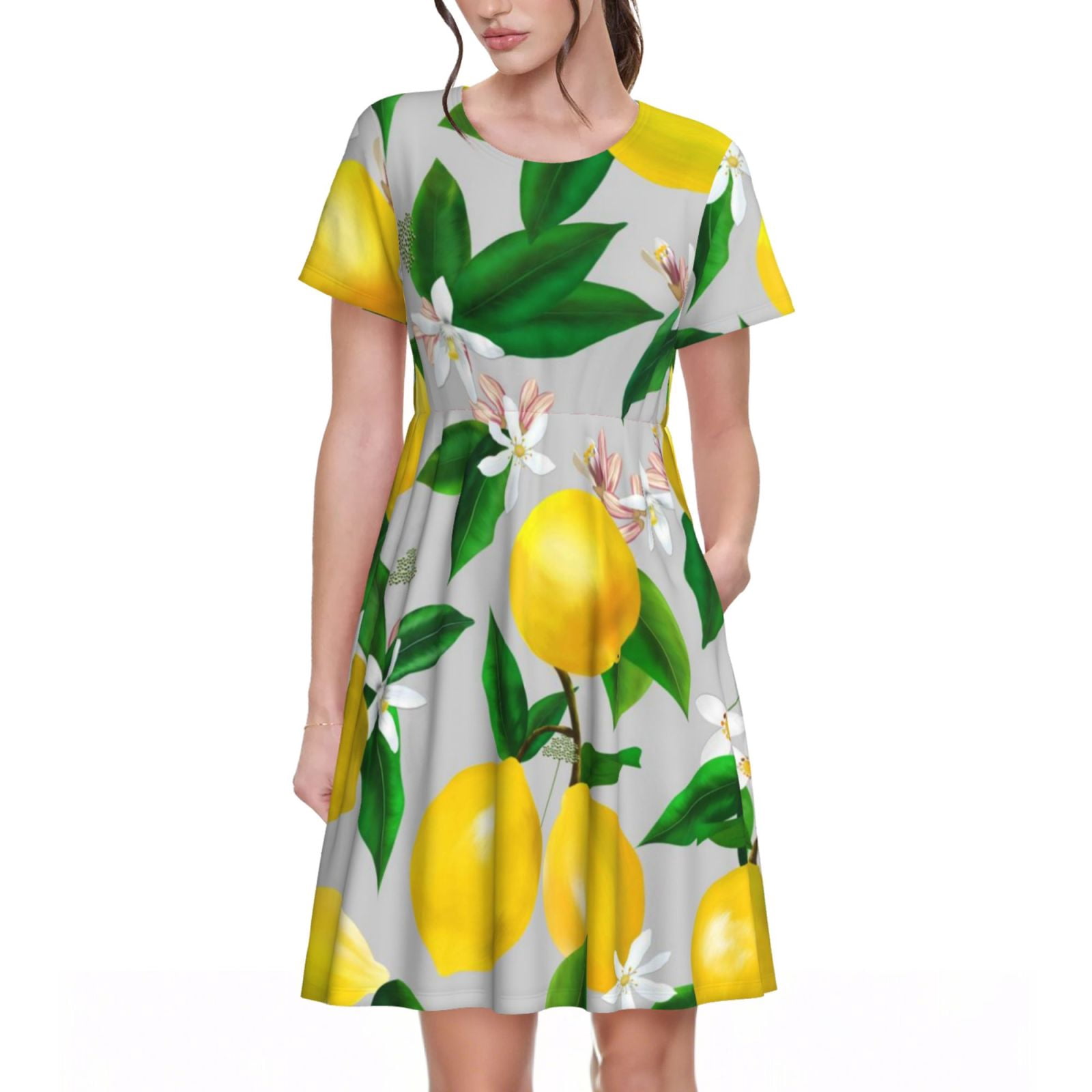 Vsdgher Lemon Seamless Pattern Oil Painting Effect for Womens Summer ...