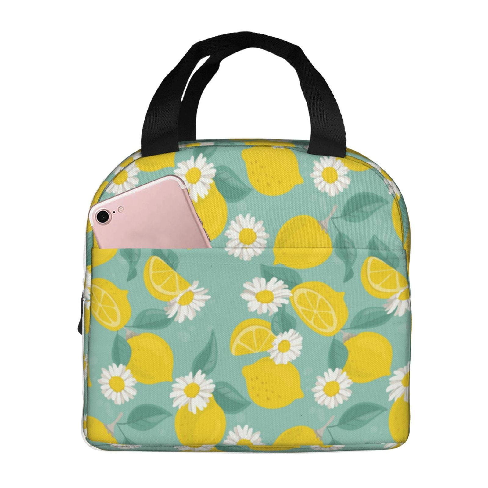 Vsdgher Lemons Chamomile Flowers And Leaves Lunch Bag, Lunch Box for ...