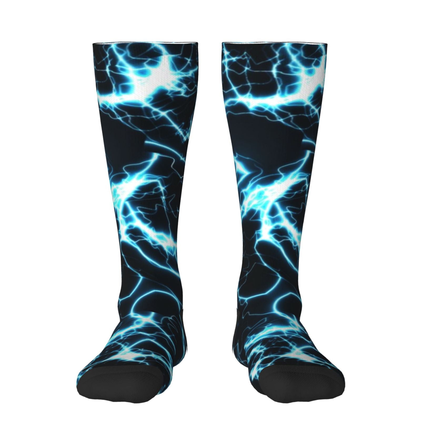 Vsdgher Lightning Print Thigh High Socks Extra Long Stretchy Sock Women Over Knee High Opaque ...