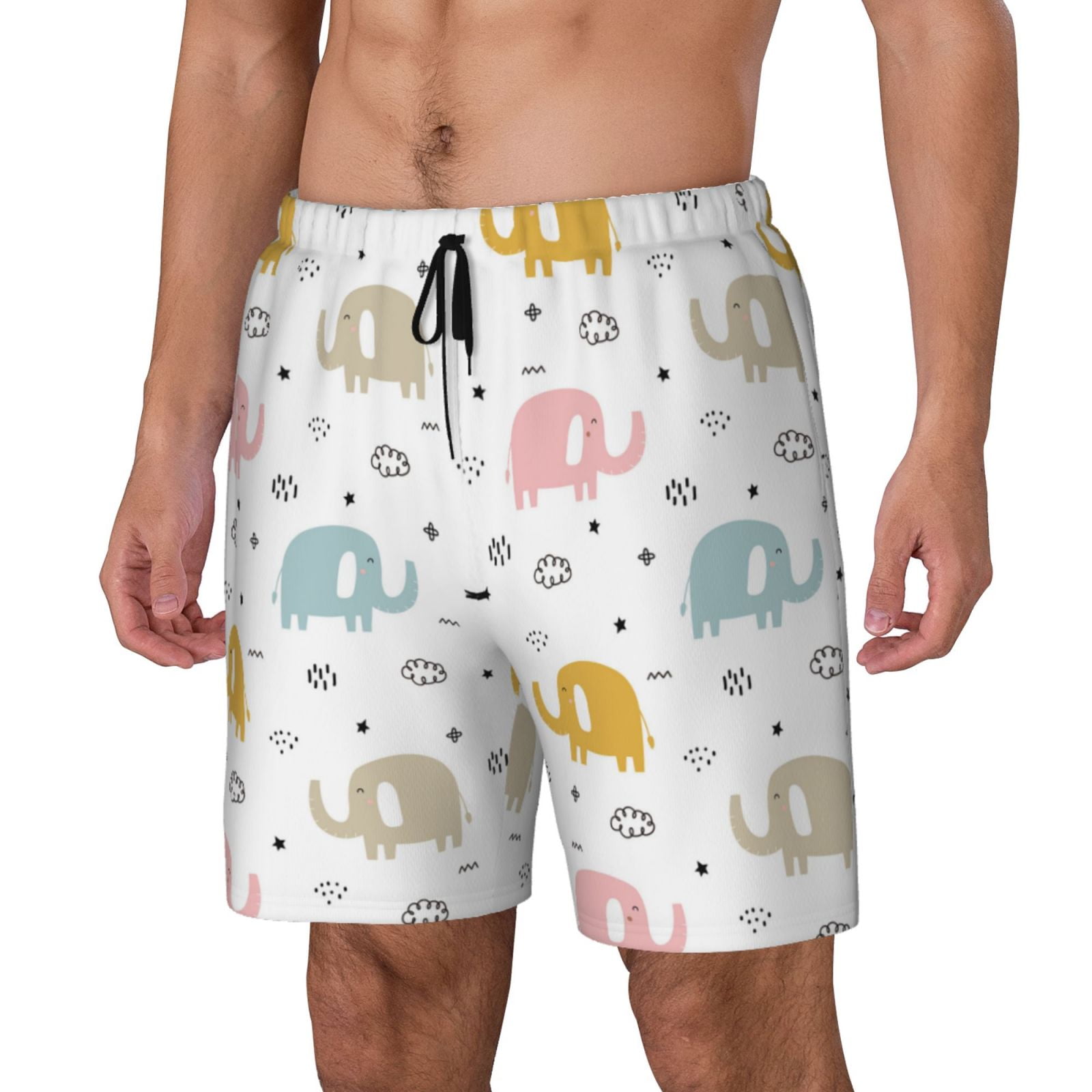 Vsdgher Little Elephant for Mens Swim Trunks with Compression Liner ...