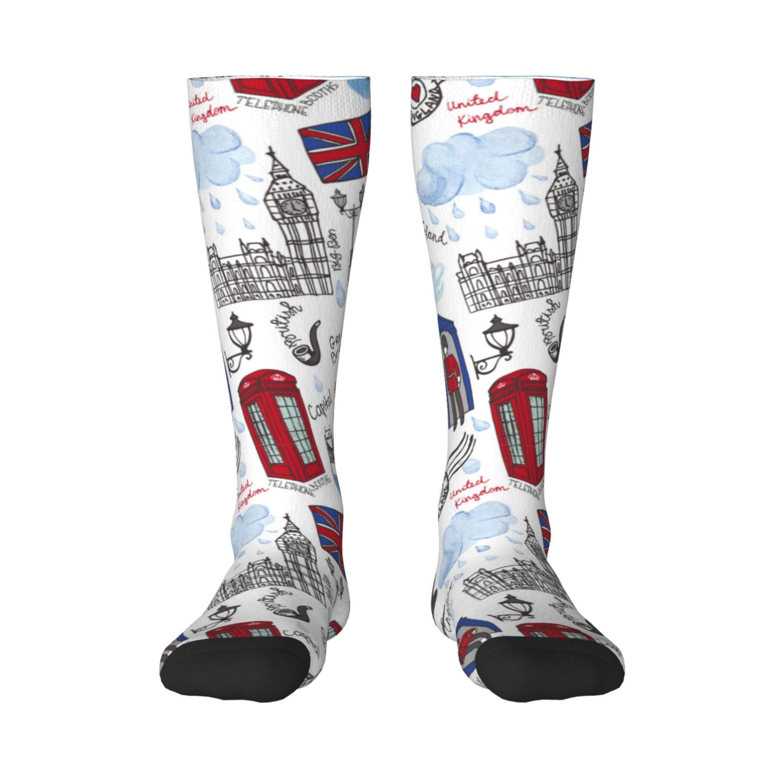 Vsdgher London Landmark2 Print Thigh High Socks Extra Long Stretchy ...