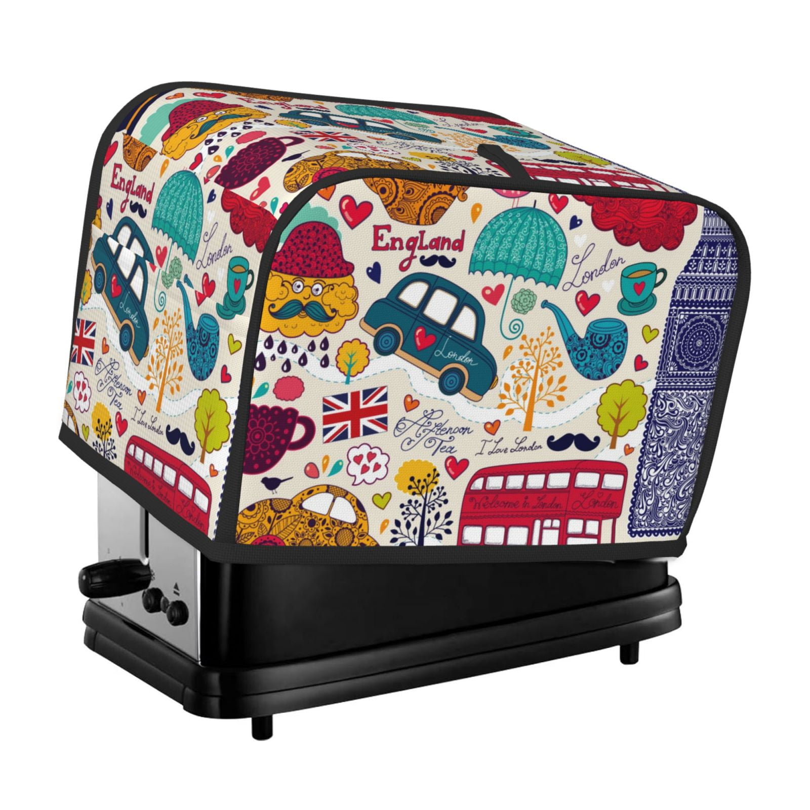 Vsdgher London Symbols 2 Slice Toaster Cover, Appliance Covers Toaster ...