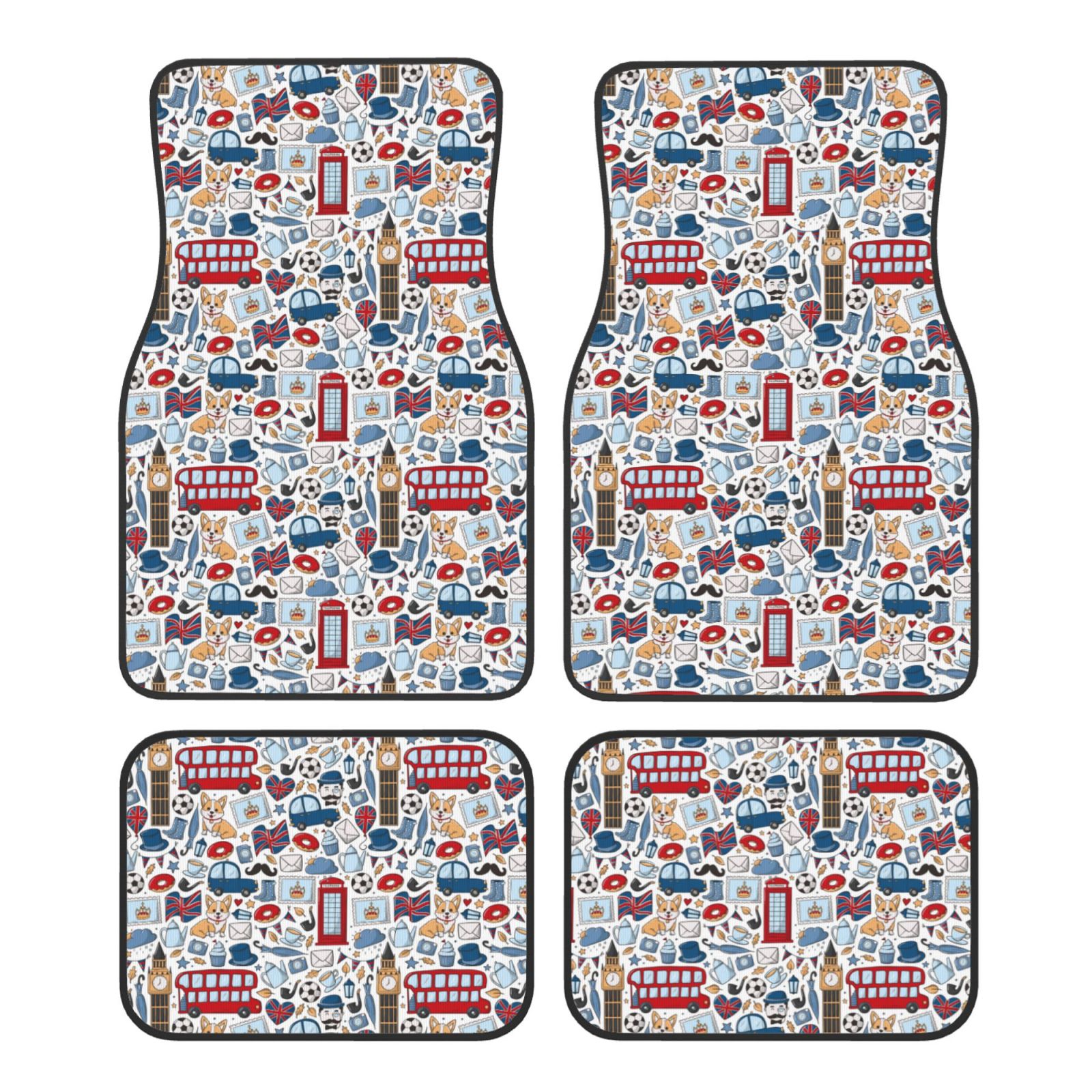 Vsdgher London Symbols1 Car Foot Mat Set of 4 Pieces Universal Floor ...