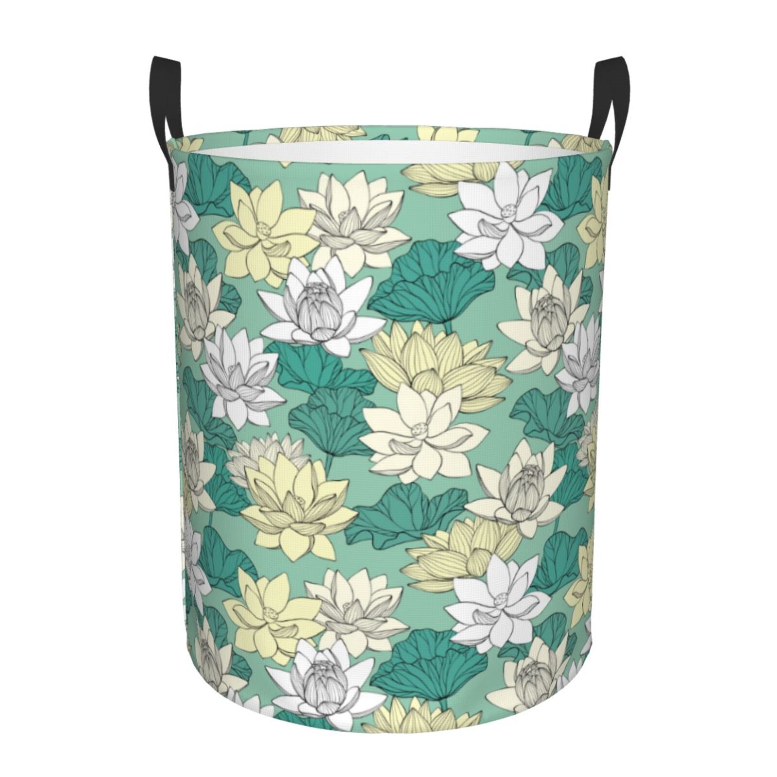 Vsdgher Lotus Flower1 Waterproof Round Large Laundry Basket -Toy ...