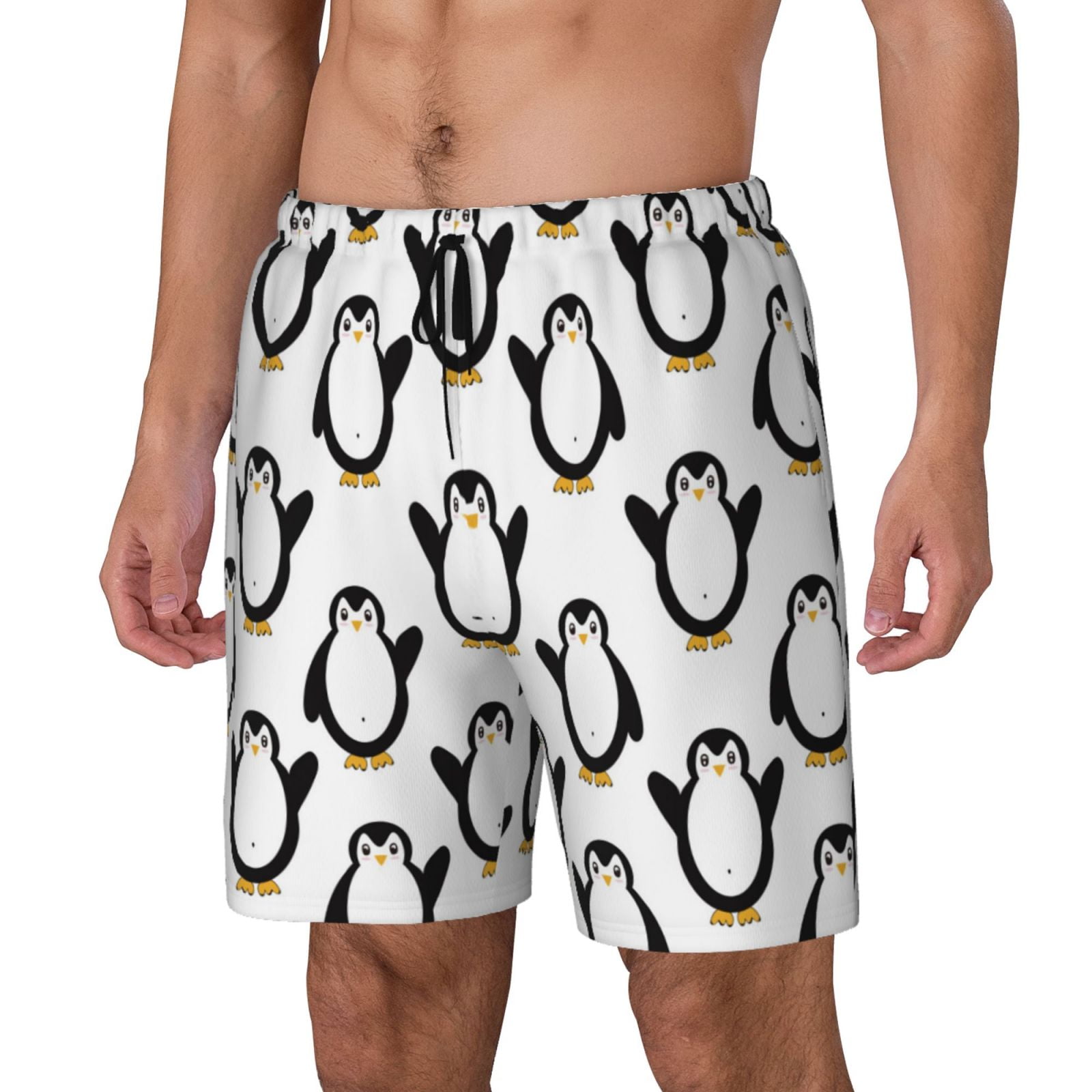 Vsdgher Lovely Penguin for Mens Swim Trunks with Compression Liner Swim ...