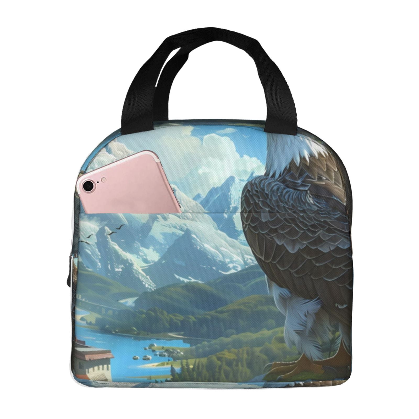 Vsdgher Majestic Eagle Over Castle Lunch Bag, Lunch Box for Women Adult ...