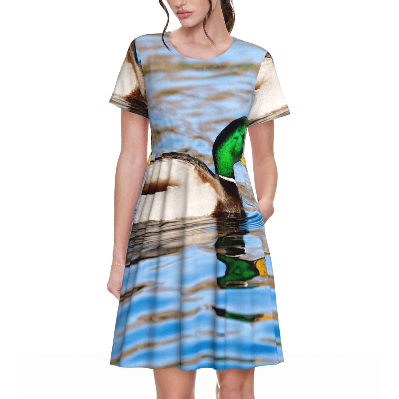 Vsdgher Mallard Duck Swimming In A River for Womens Summer 2025 Casual ...
