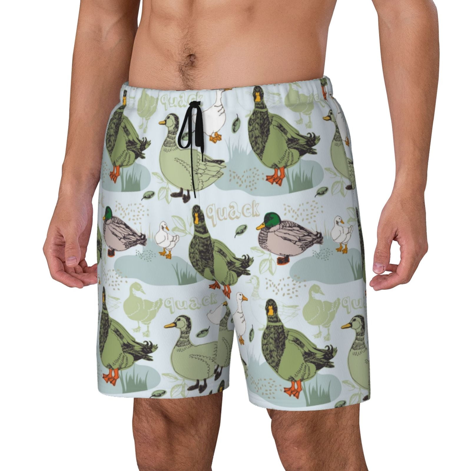 Vsdgher Mallard Ducks Wild Birds for Mens Swim Trunks with Compression ...