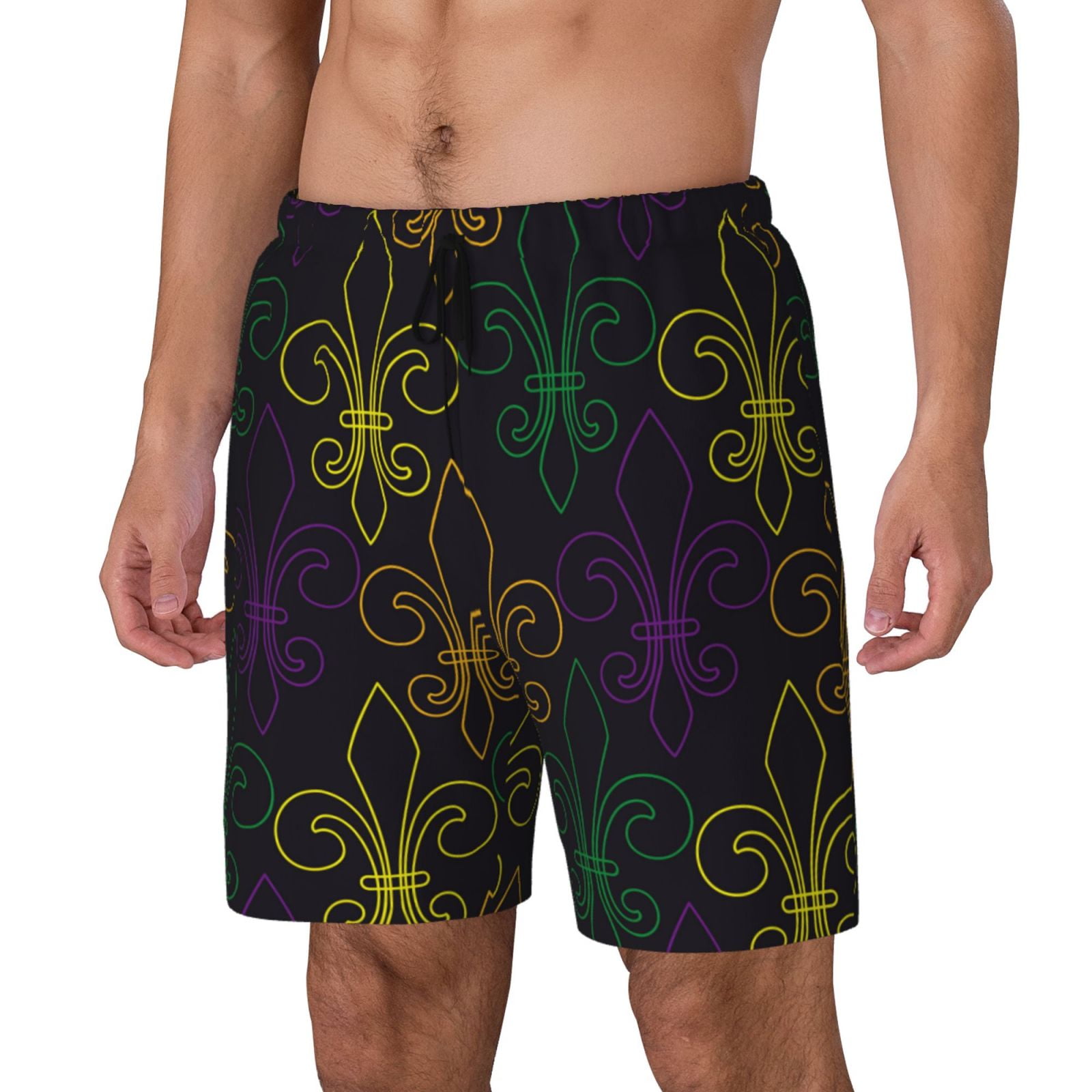 Vsdgher Mardi Gras Carnival for Mens Swim Trunks with Compression Liner Swim Shorts Swim Suits ...