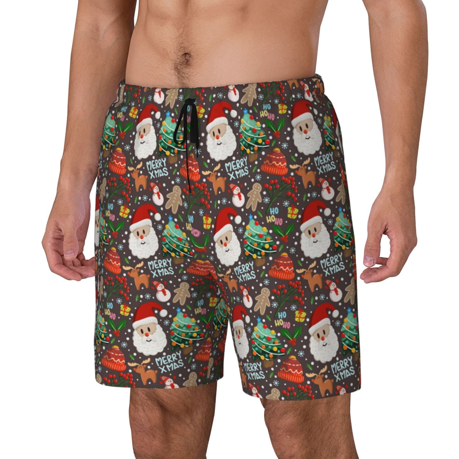 Vsdgher Merry Christmas for Mens Swim Trunks with Compression Liner ...