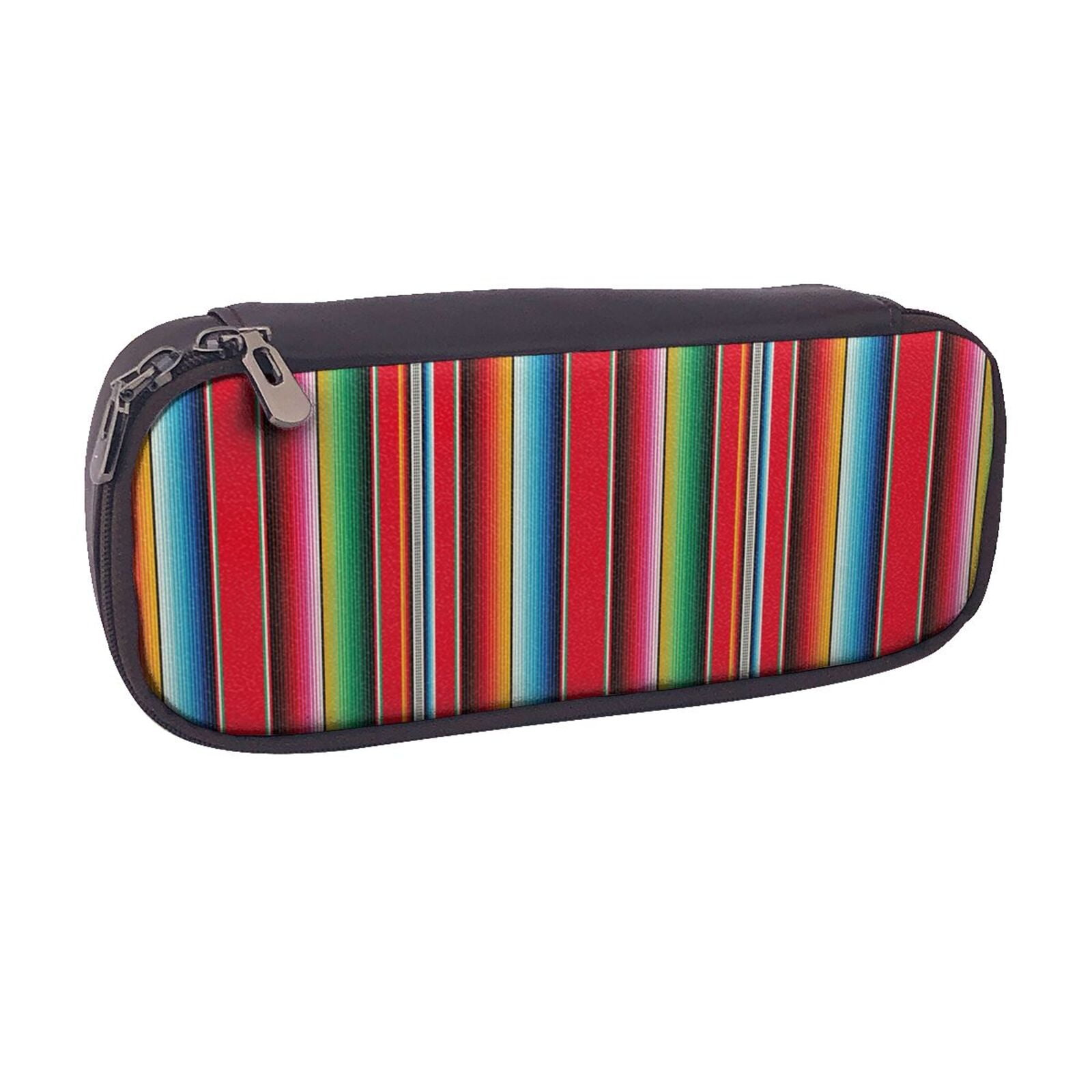 Vsdgher Mexican Serape Blanket Stripes Print Pen Case Leather Pencil ...