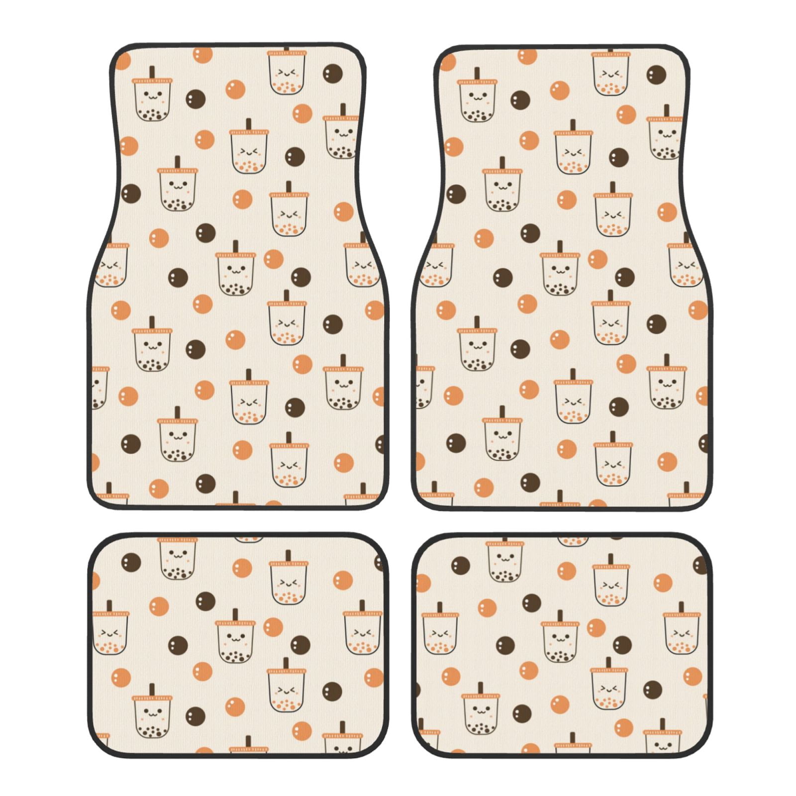 Vsdgher Milk Tea7 Car Foot Mat Set of 4 Pieces Universal Floor Liner ...