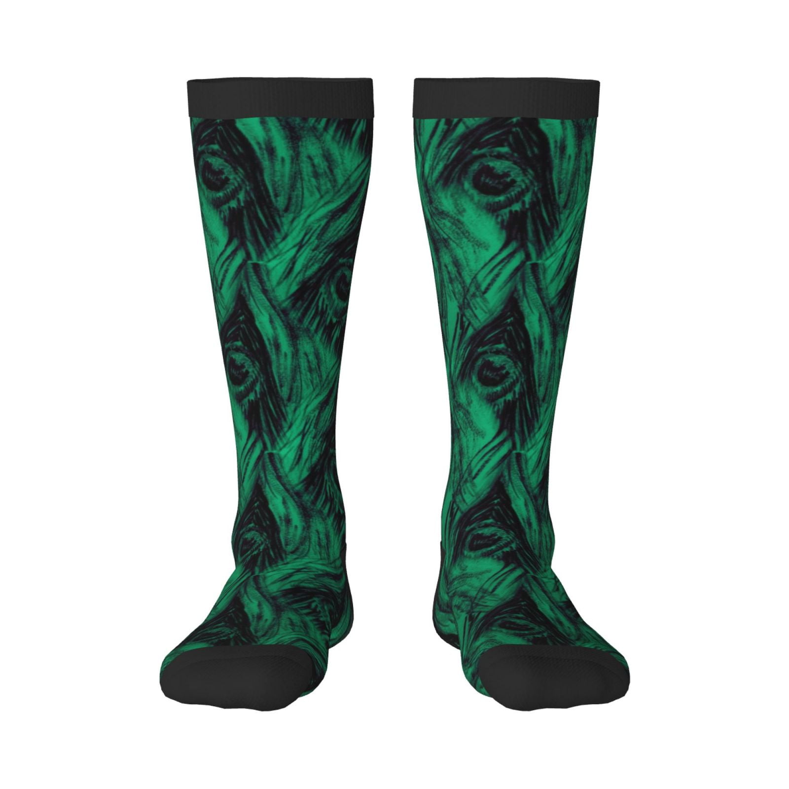 Vsdgher Mint Bird Feathers Print Thigh High Socks Extra Long Stretchy ...