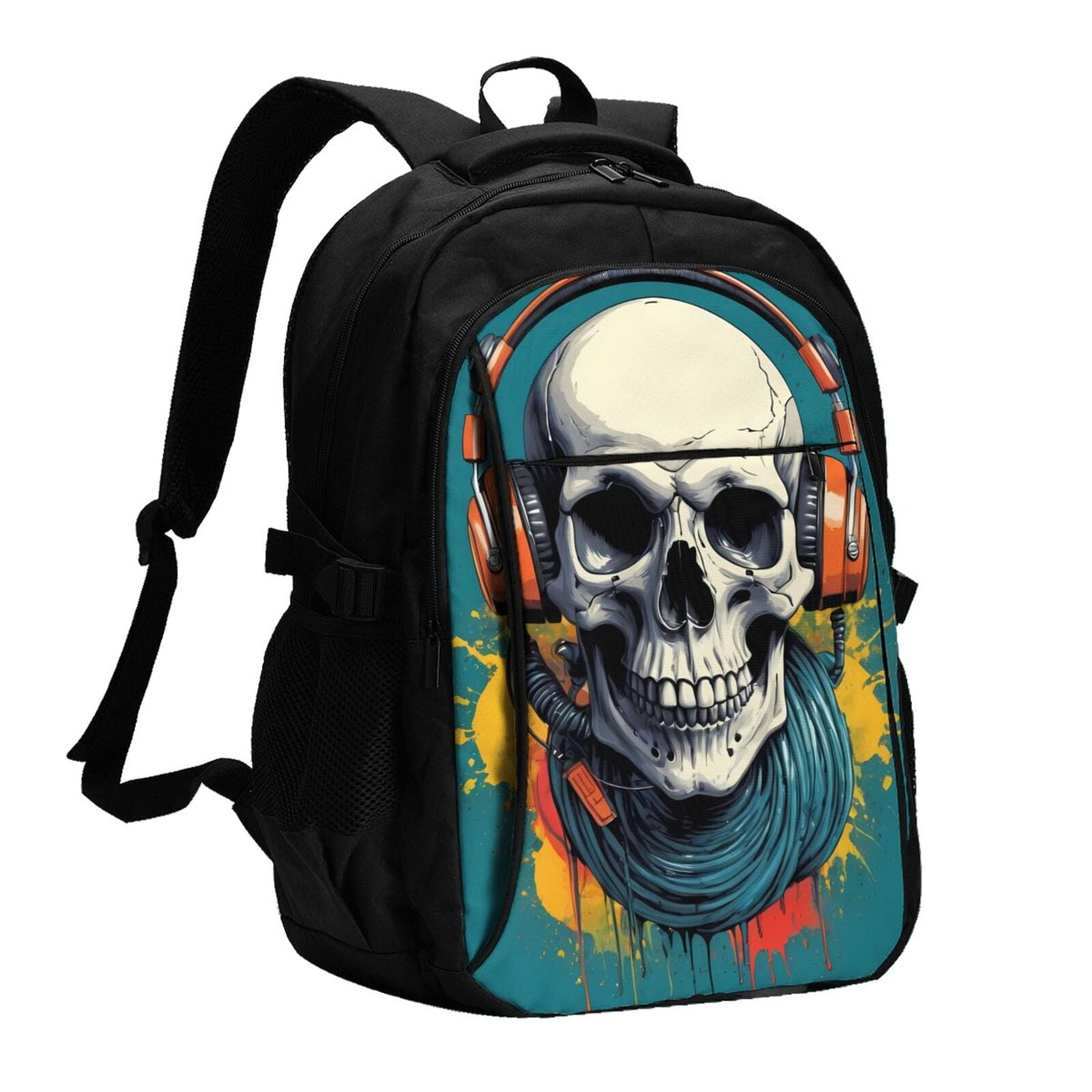 Vsdgher Modern Hip-Hop Skull Print Travel Laptop Backpack, Laptops ...