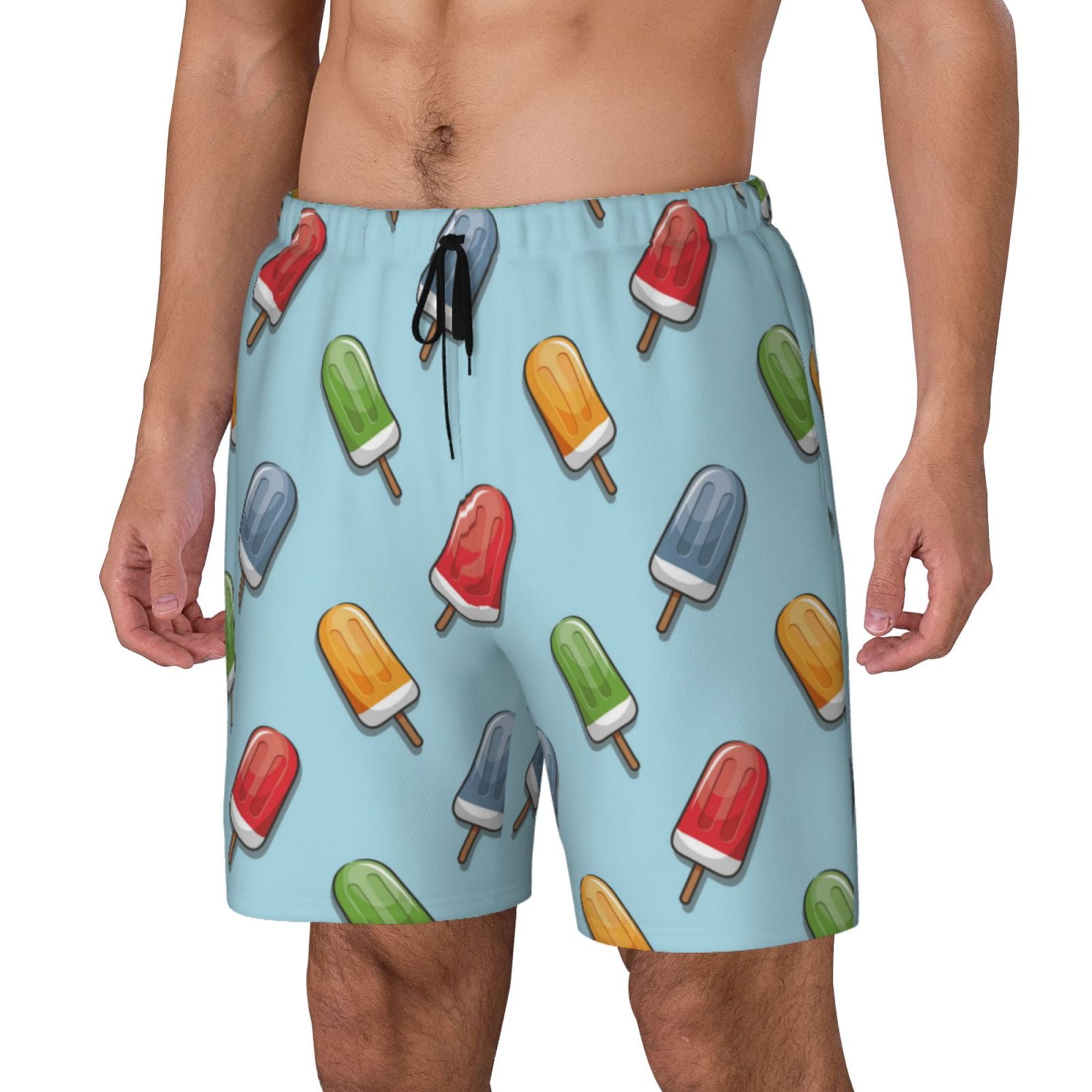 Vsdgher Modern Ice Cream for Mens Swim Trunks with Compression Liner ...