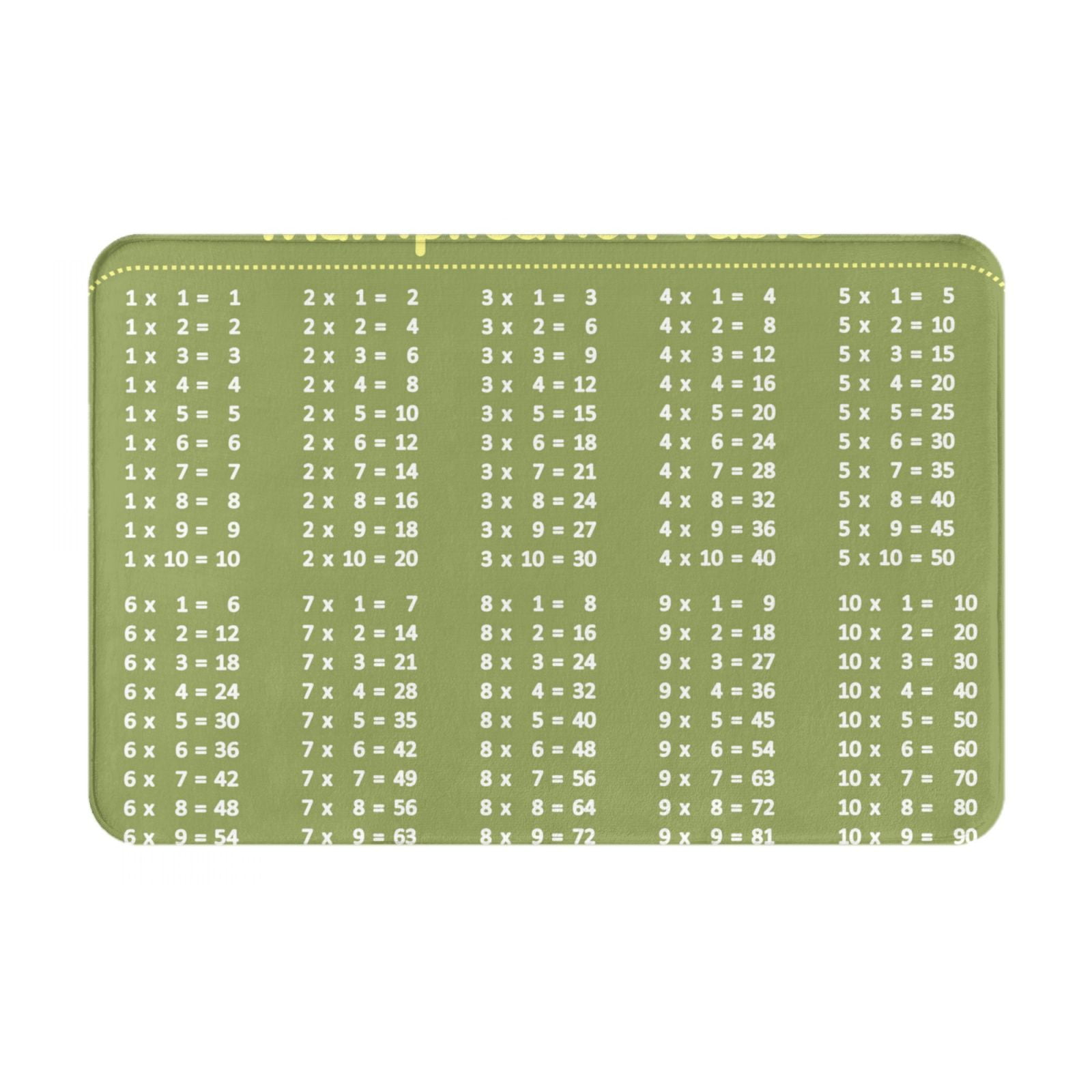 Vsdgher Multiplication Table1 Flannel Anti-Slip Floor Mat Comfort Mat ...