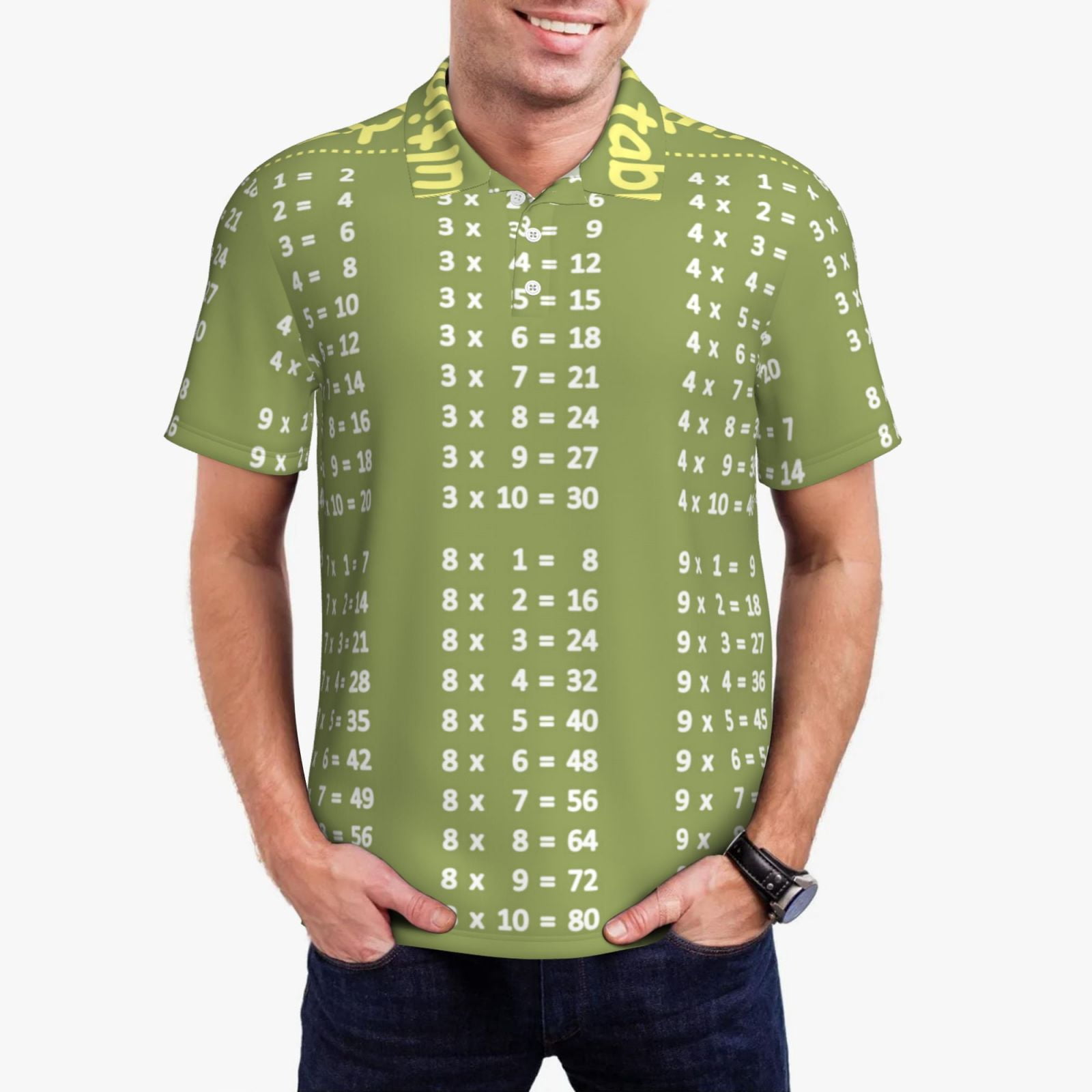 Vsdgher Multiplication Table1 Polo Shirts for Men, Men's Short Sleeve ...