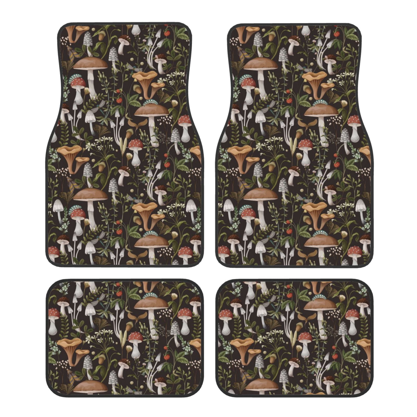 Vsdgher Mushroom Garnish Car Foot Mat Set of 4 Pieces Universal Floor ...