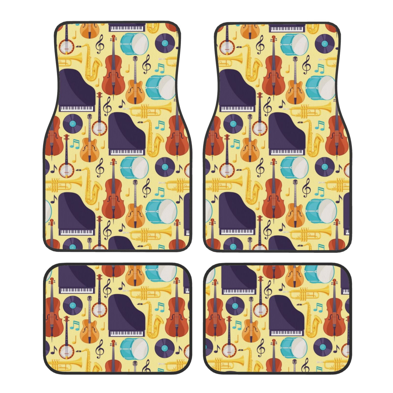 Vsdgher Musical Instruments Car Foot Mat Set of 4 Pieces Universal ...