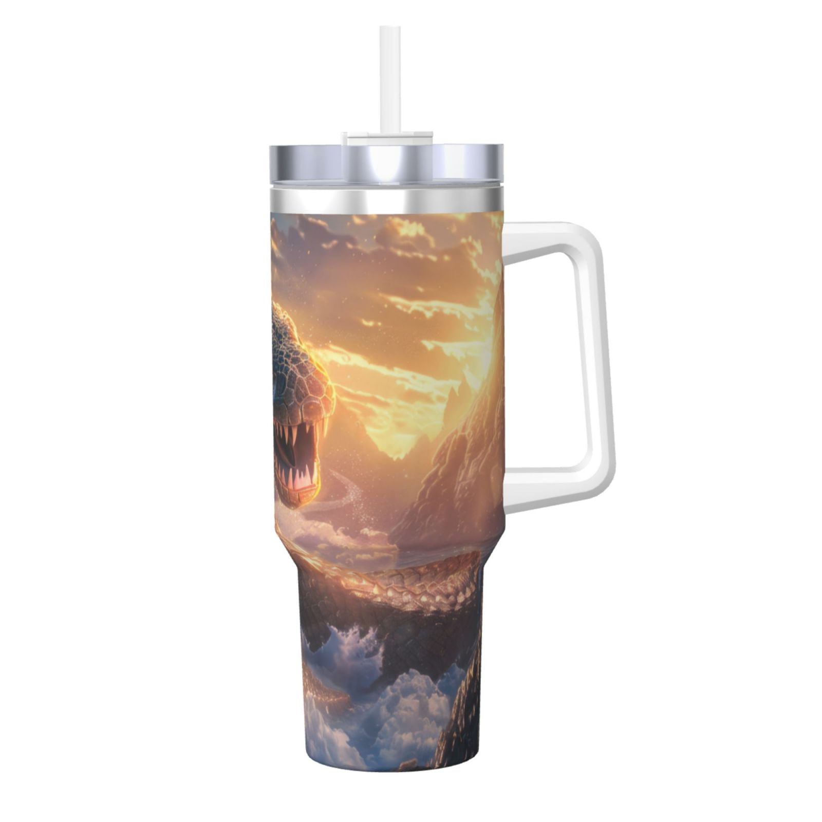 Vsdgher Mythical Serpent Mountain Sunrise Pattern 40 oz Tumbler with ...