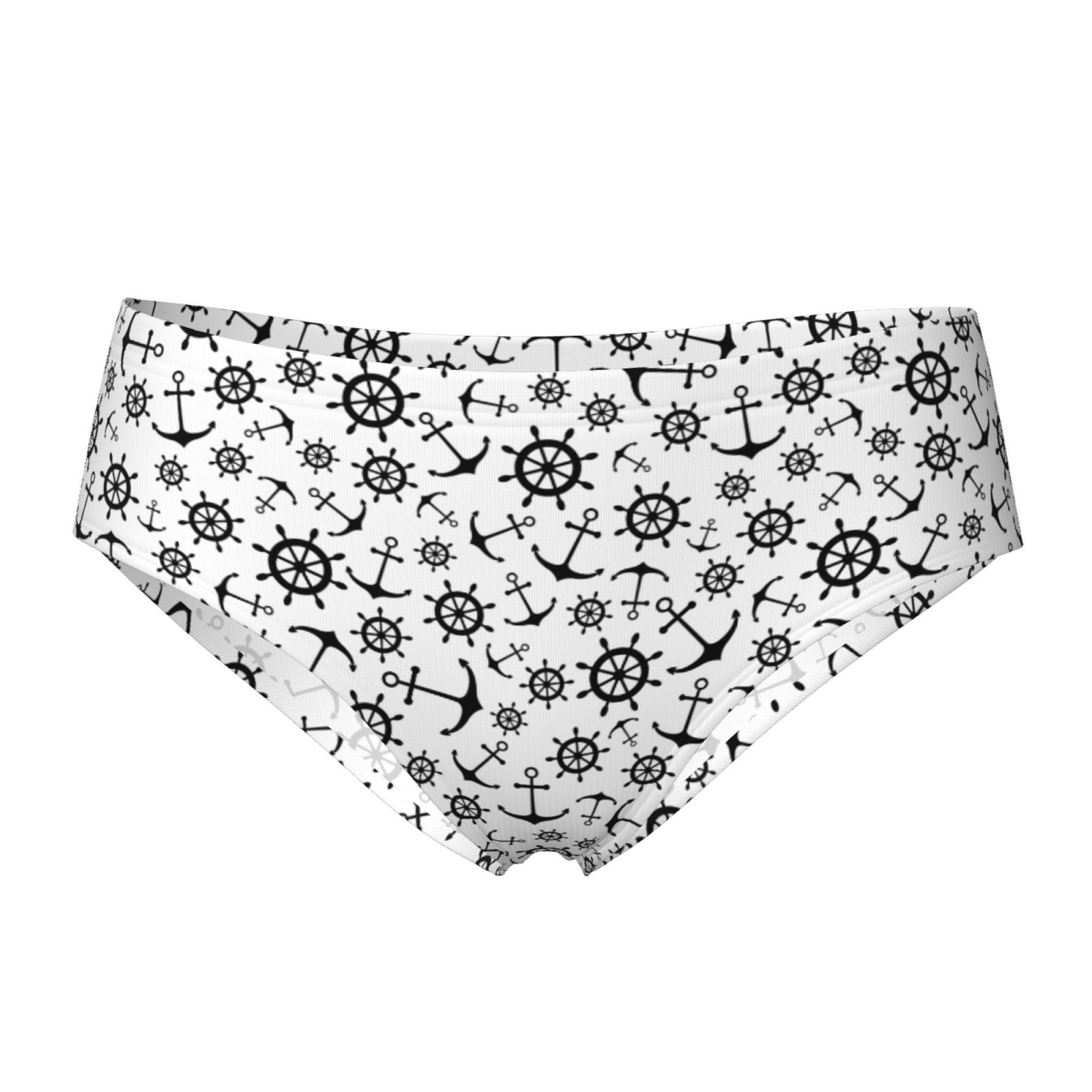 Vsdgher Nautical Themed Simple Anchors Pattern Women's Underwear Low ...