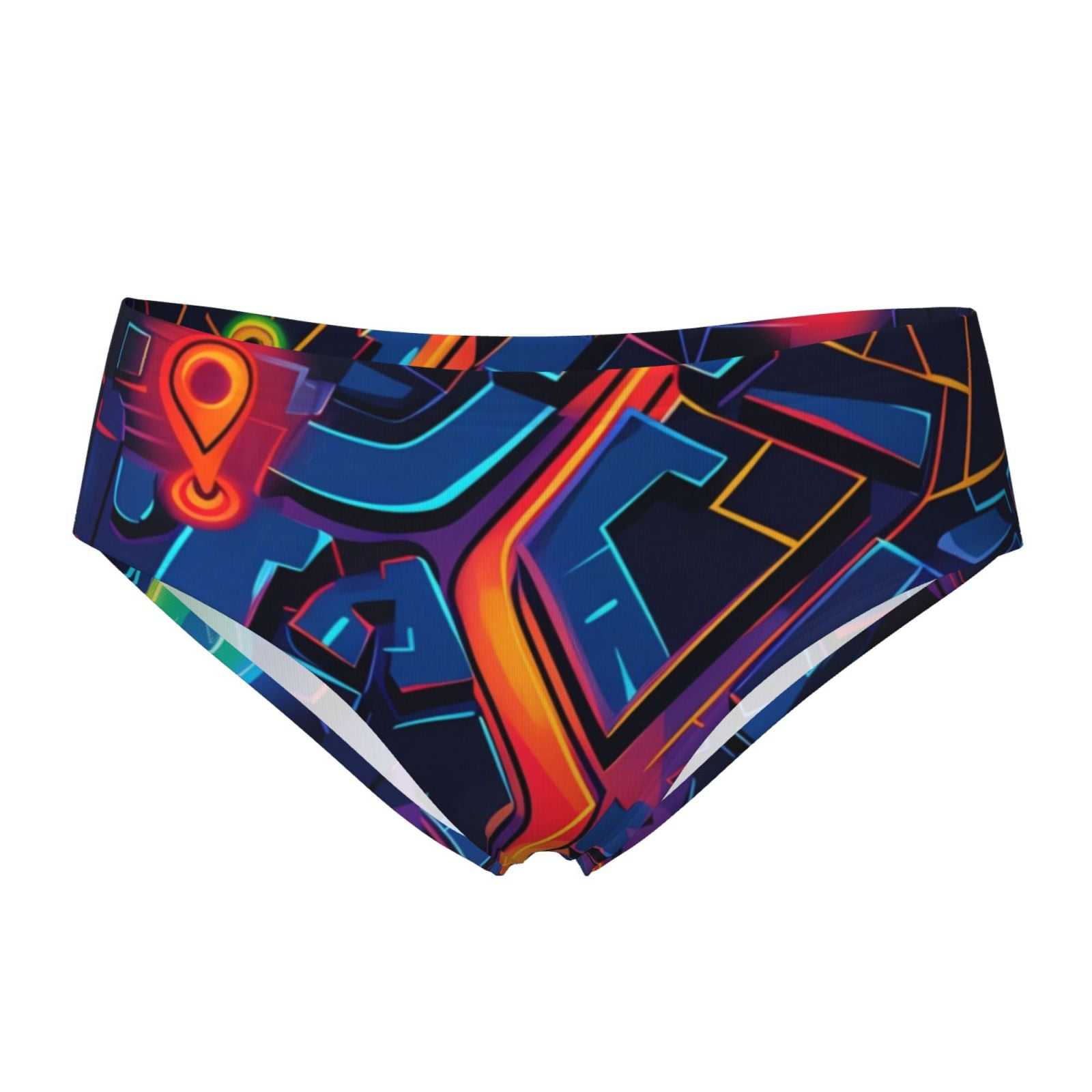 Vsdgher Neon City Map Pattern Women's Underwear Low Waisted Full ...