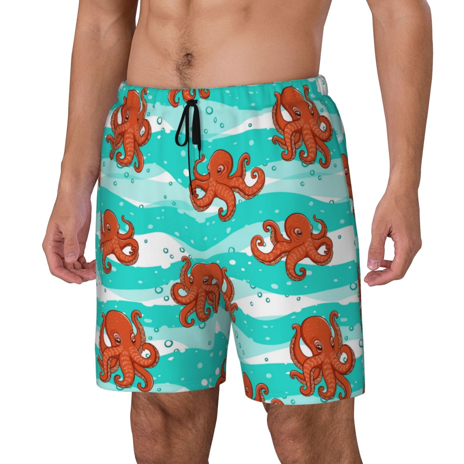 Vsdgher Octopuses for Mens Swim Trunks with Compression Liner Swim ...