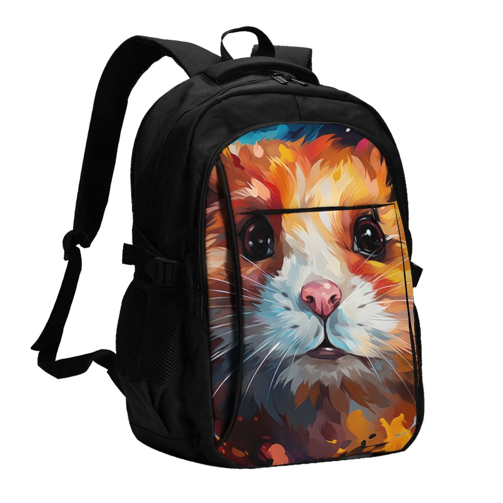 Vsdgher Oil Painting Colorful Hamster Print Travel Laptop Backpack ...