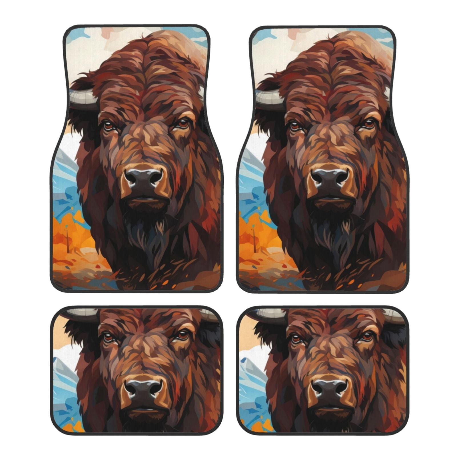 Vsdgher Oil Painting Style Iceberg Yak Car Foot Mat Set of 4 Pieces ...