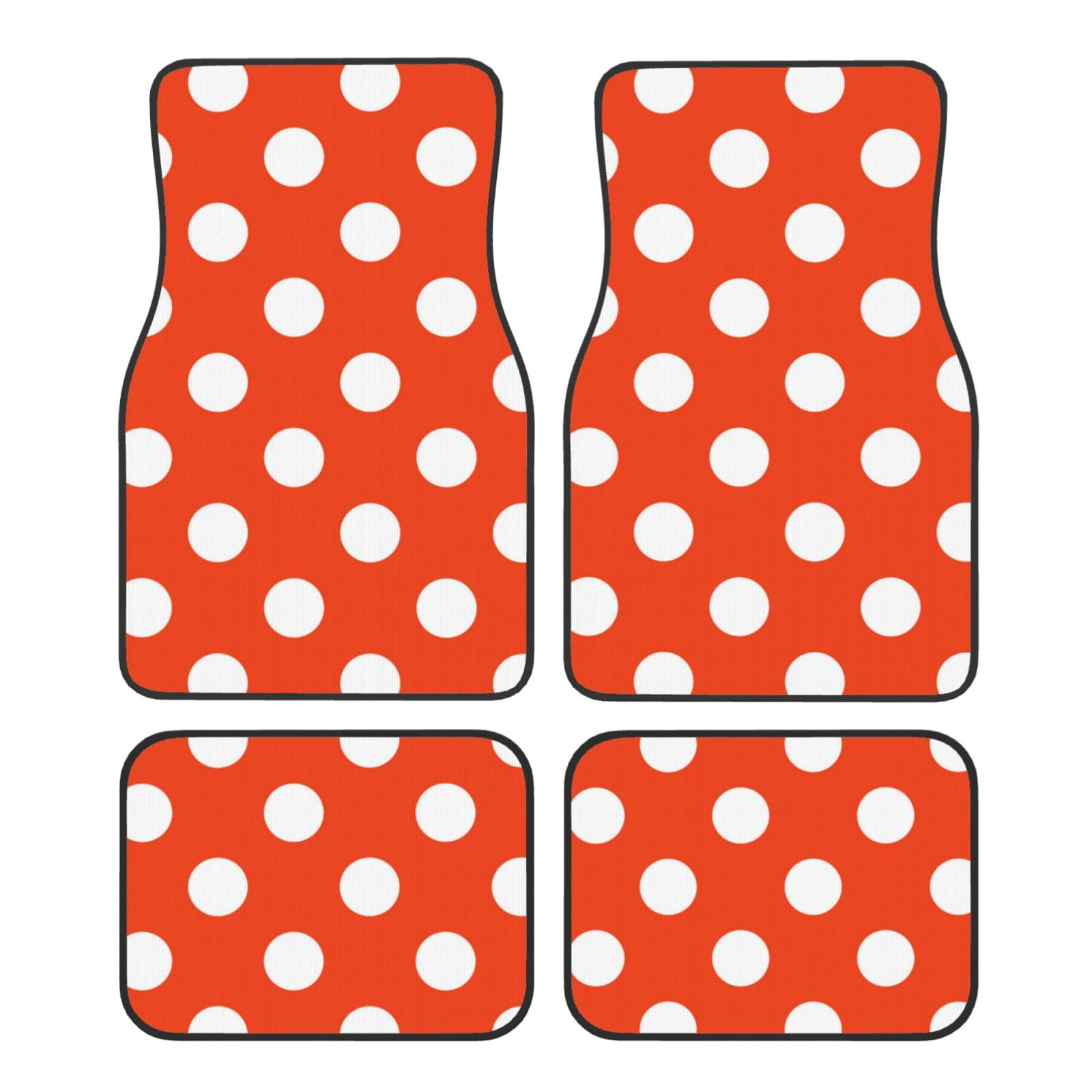 Vsdgher Orange And White Polka Dot1 Car Foot Mat Set of 4 Pieces ...