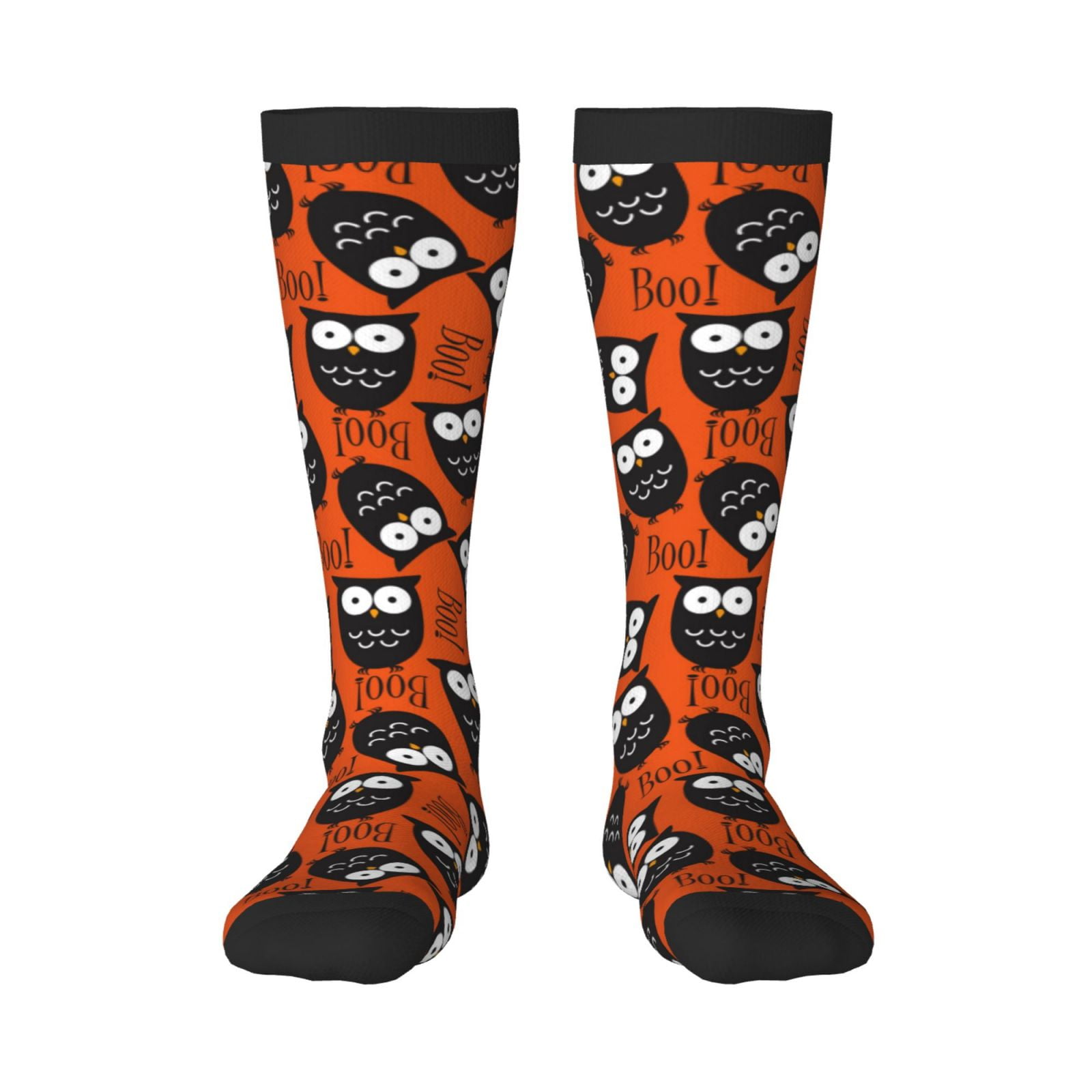Vsdgher Owls And Boo Print Thigh High Socks Extra Long Stretchy Sock ...