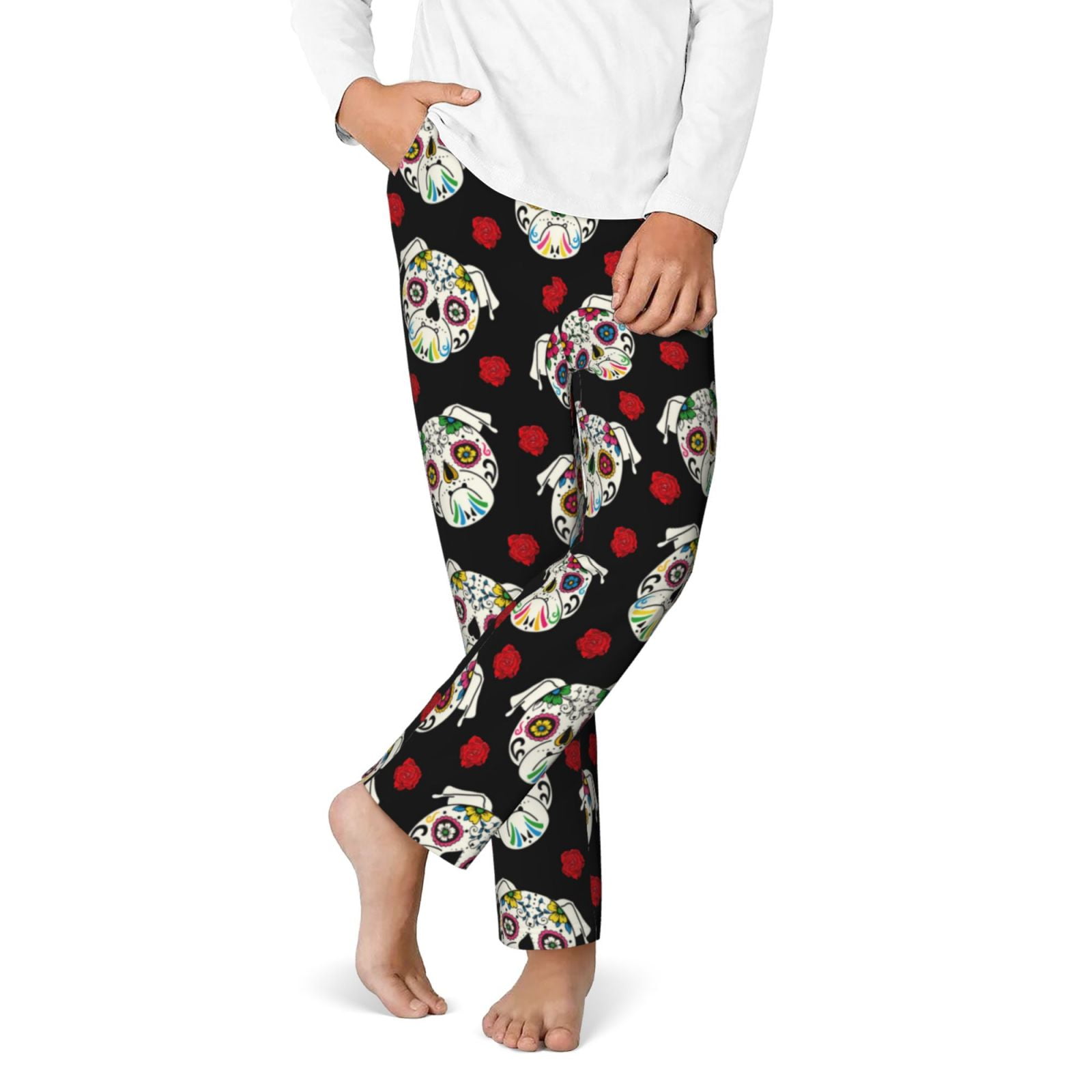 Vsdgher PUG Print Kids Pajama Pants,Long Sleep Plaid Pants Soft Lounge ...