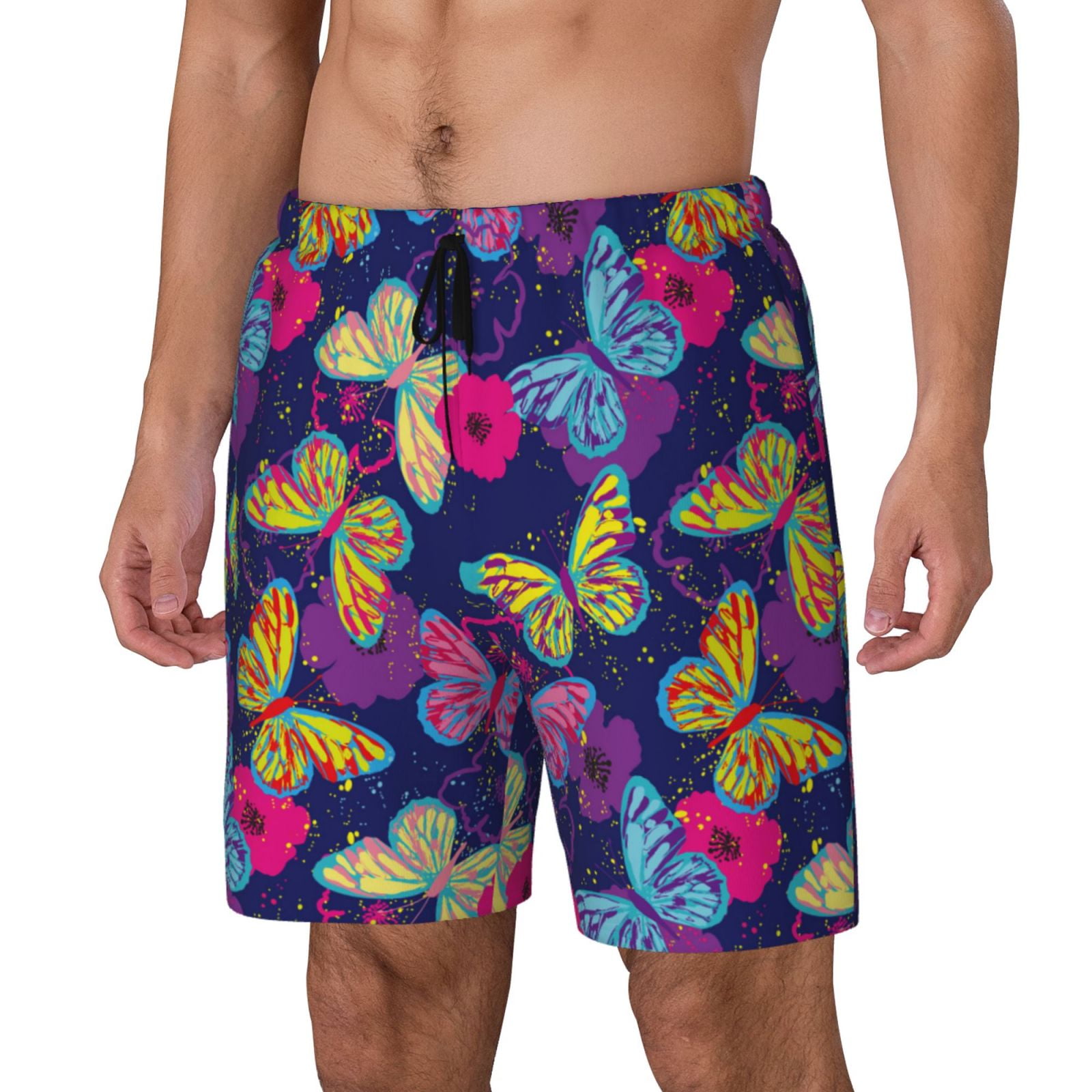 Vsdgher Paint Butterflies for Mens Swim Trunks with Compression Liner ...