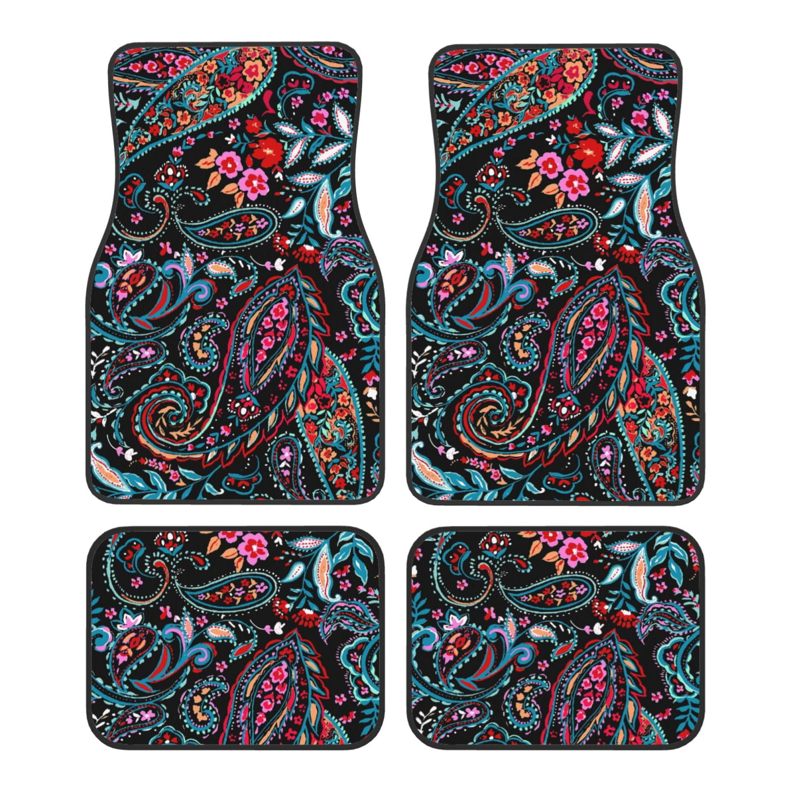 Vsdgher Paisley Car Foot Mat Set of 4 Pieces Universal Floor Liner Car ...