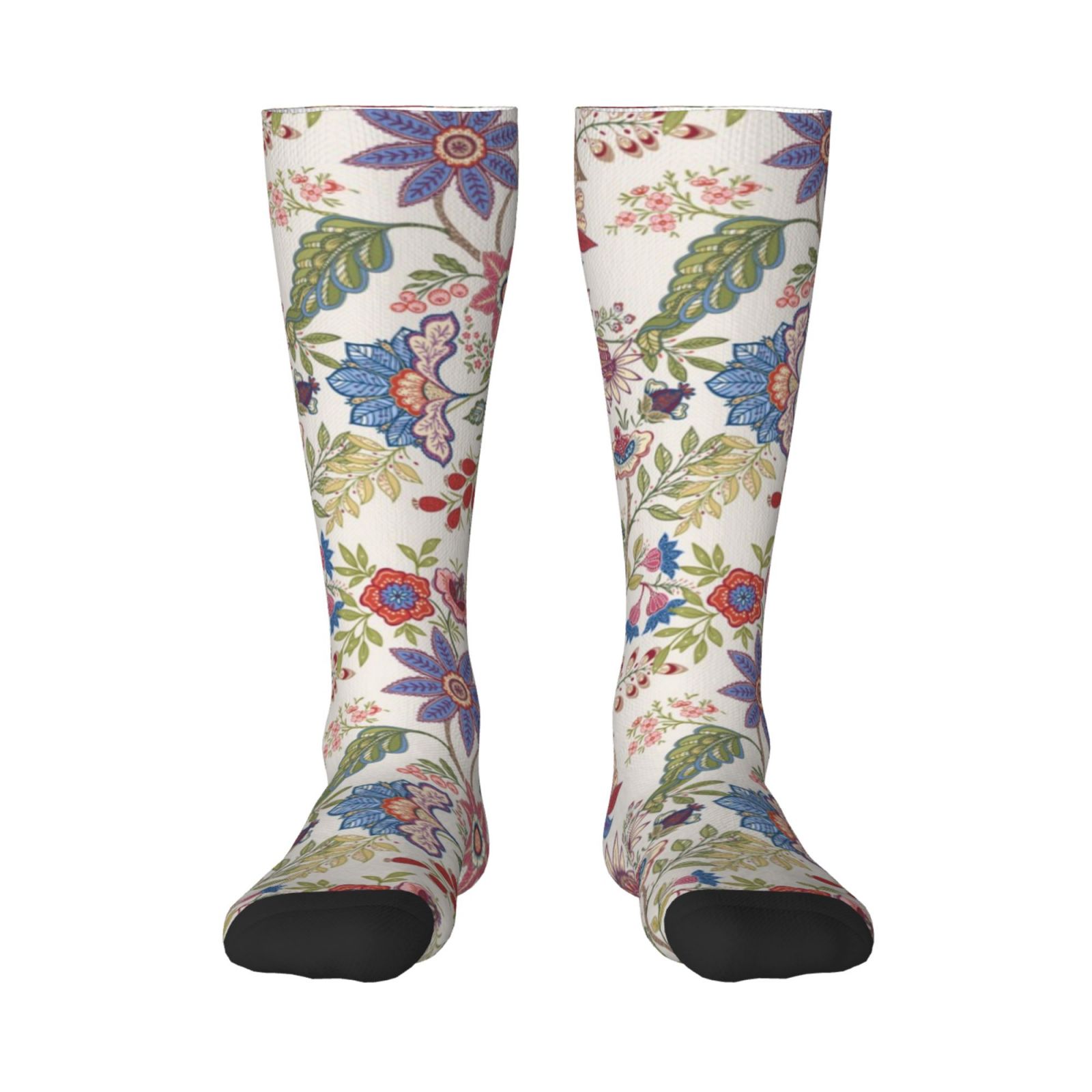 Vsdgher Paisley Flowers Print Thigh High Socks Extra Long Stretchy Sock ...