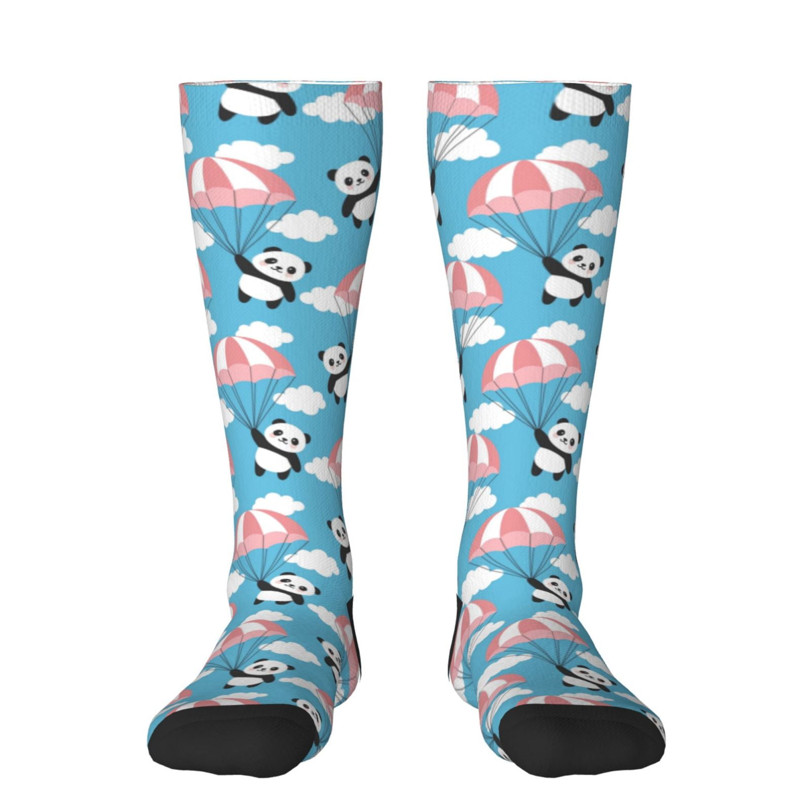 Vsdgher Panda Flying in the Sky Print Thigh High Socks Extra Long ...