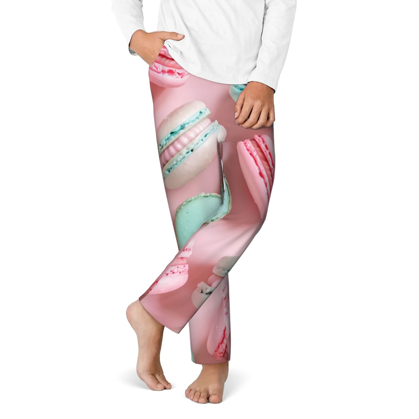 Vsdgher Pastel Macarons Delight Print Kids Pajama Pants,Long Sleep Plaid Pants Soft Lounge Pj ...