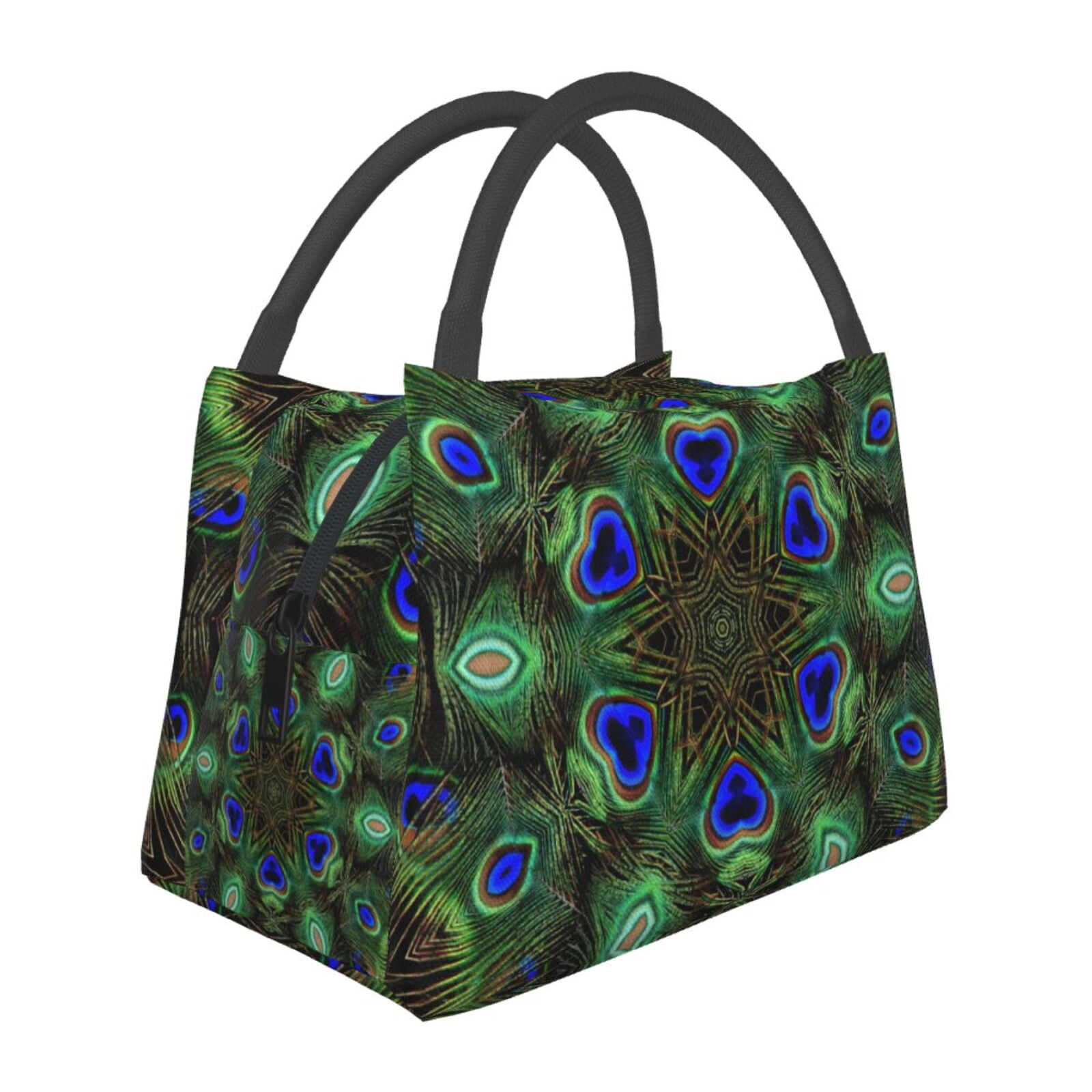 Vsdgher Peacock Feathers Print Insulated Reusable Bags with Sturdy ...