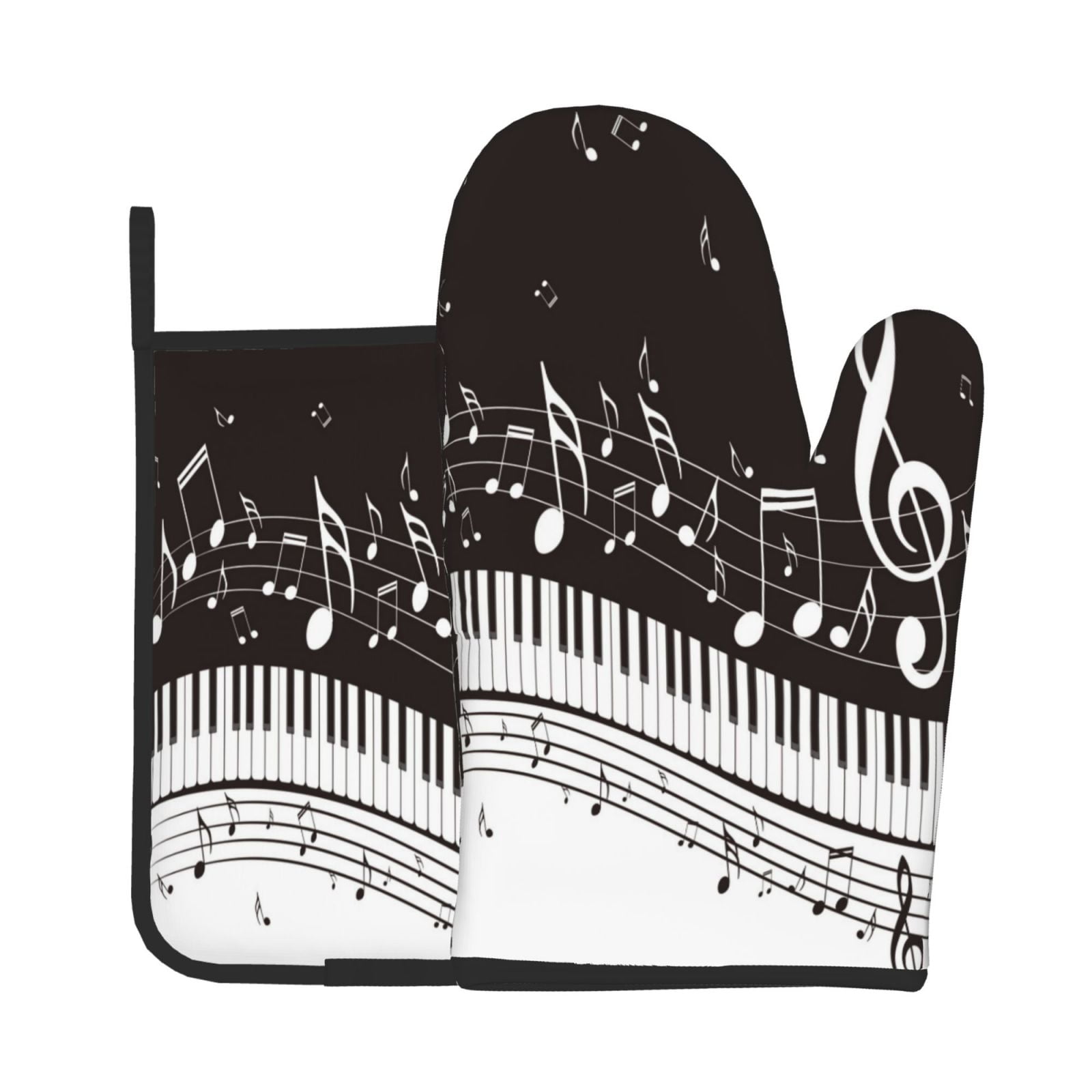 Vsdgher Piano Keys With Musical Notes Oven Mitts and Pot Holders 2 pcs ...