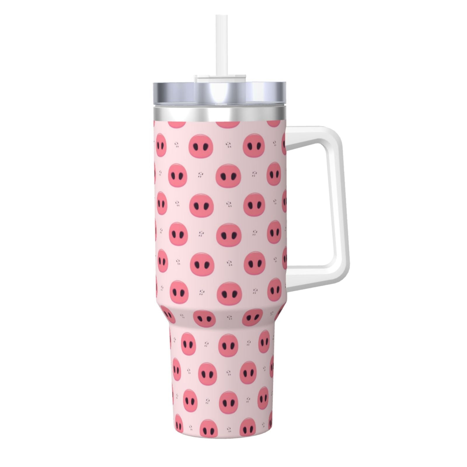 Vsdgher Pig Noses Pattern 40 oz Tumbler with Handle and Straw Lid ...