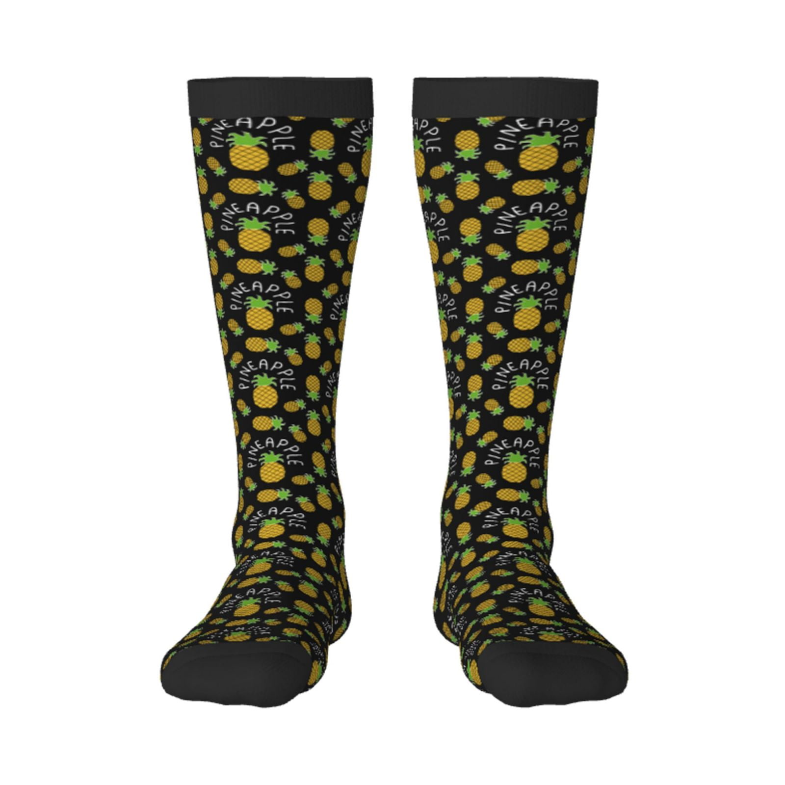 Vsdgher Pineapple Print Thigh High Socks Extra Long Stretchy Sock Women ...