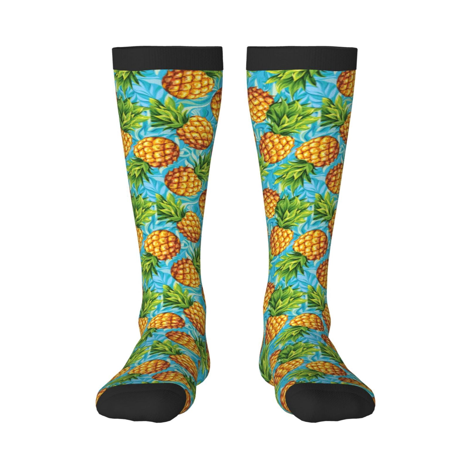 Vsdgher Pineapple Print Thigh High Socks Extra Long Stretchy Sock Women ...