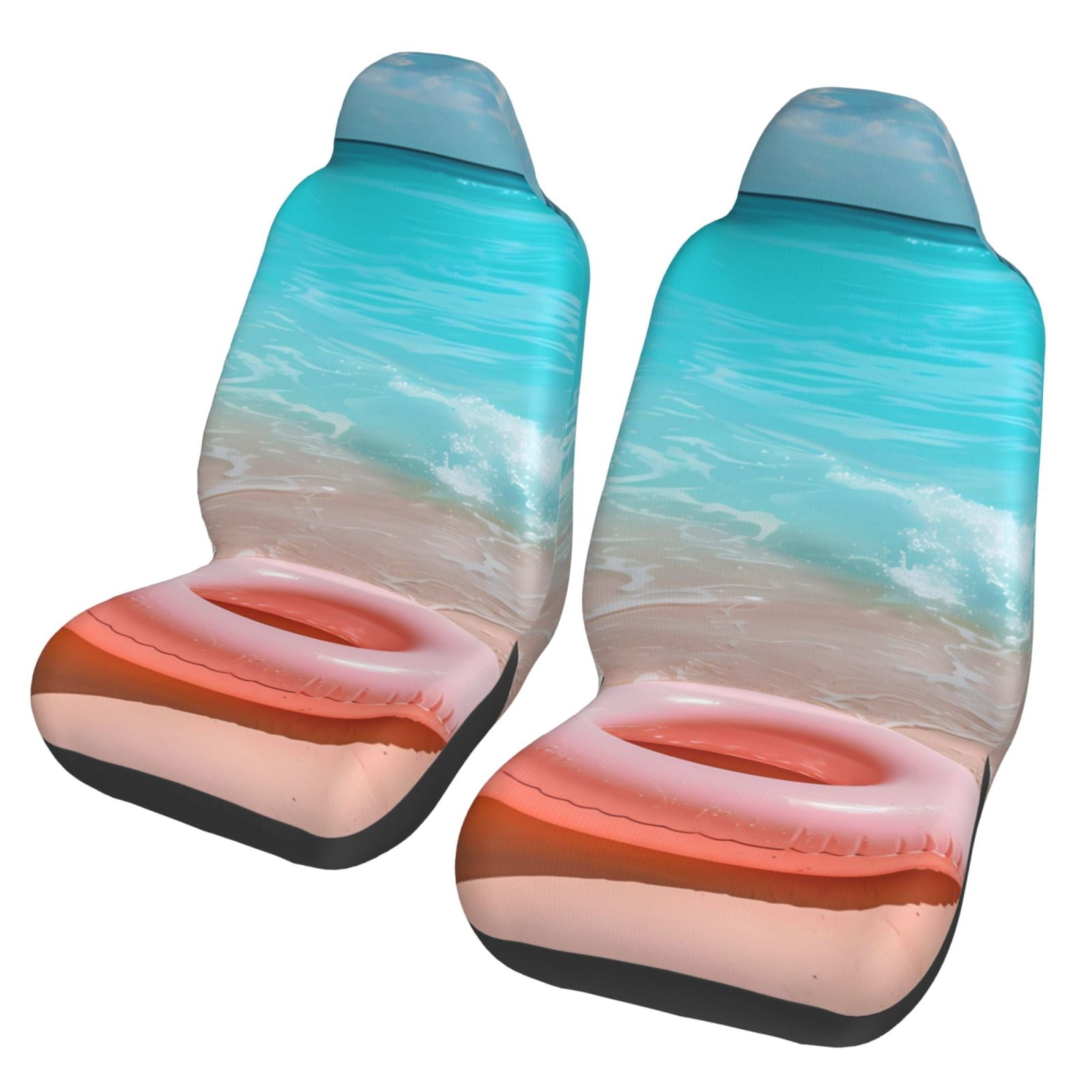 Vsdgher Pink Float Ring On Beach Automotive Seat Covers for Cars Trucks ...