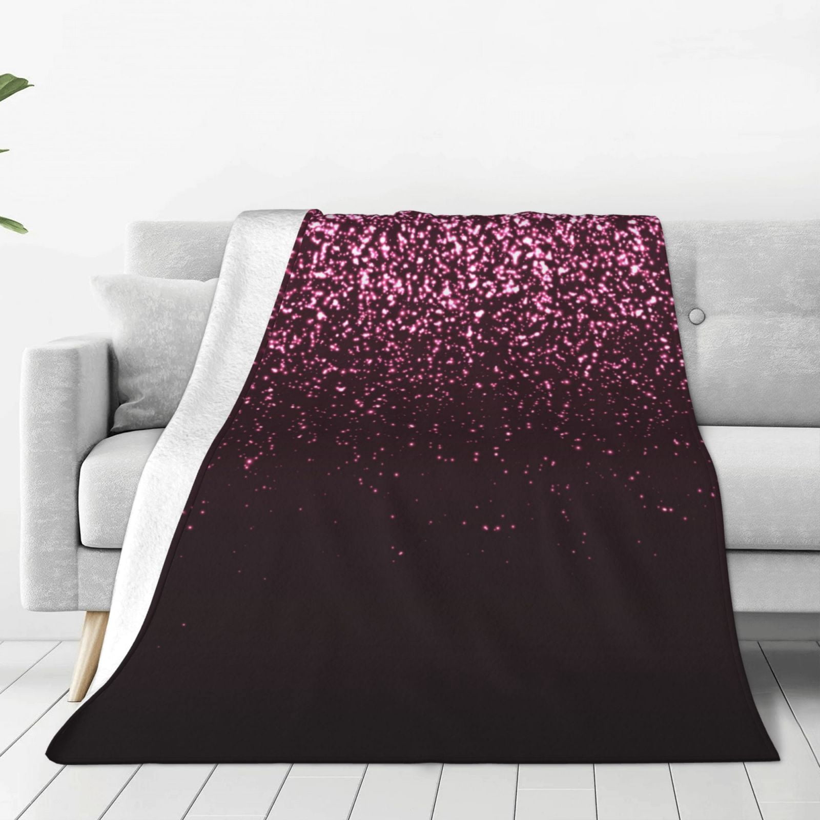Vsdgher Pink Glitter Sparkles A Ultra-Soft Micro flannel Blanket Throw ...