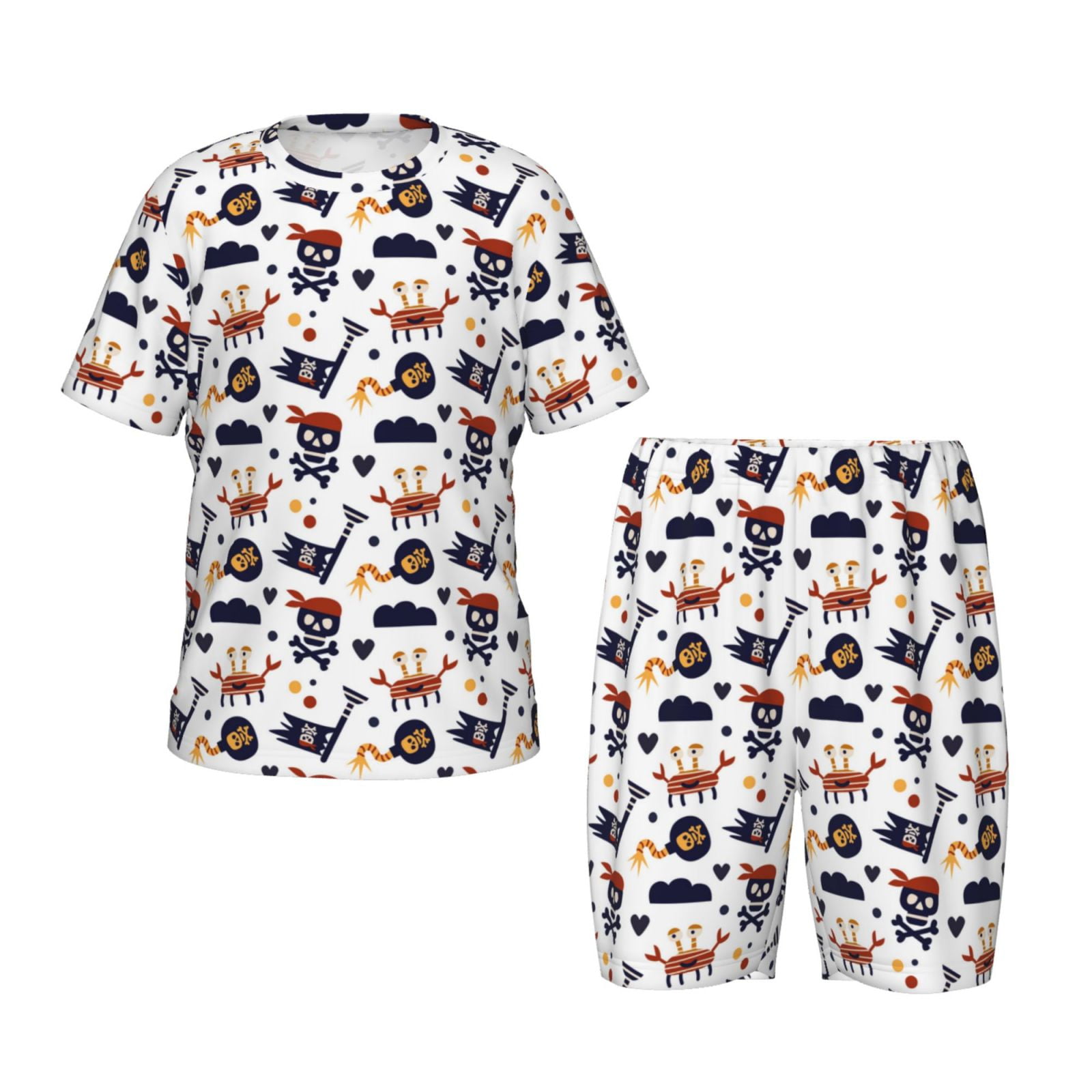 Vsdgher Pirate Theme for Kids Short Sleeve Pajamas Kids Summer Pjs ...