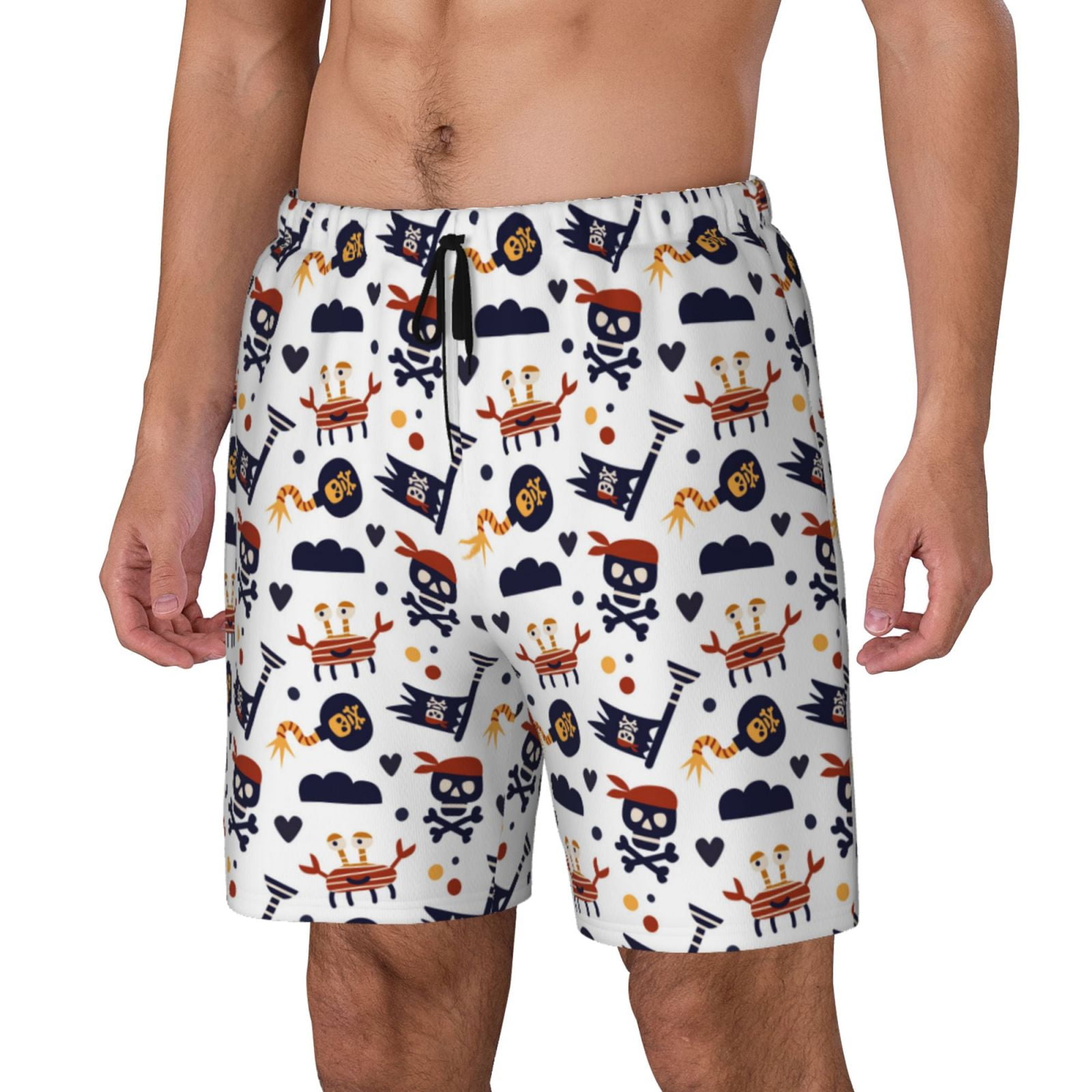 Vsdgher Pirate Theme for Mens Swim Trunks with Compression Liner Swim ...