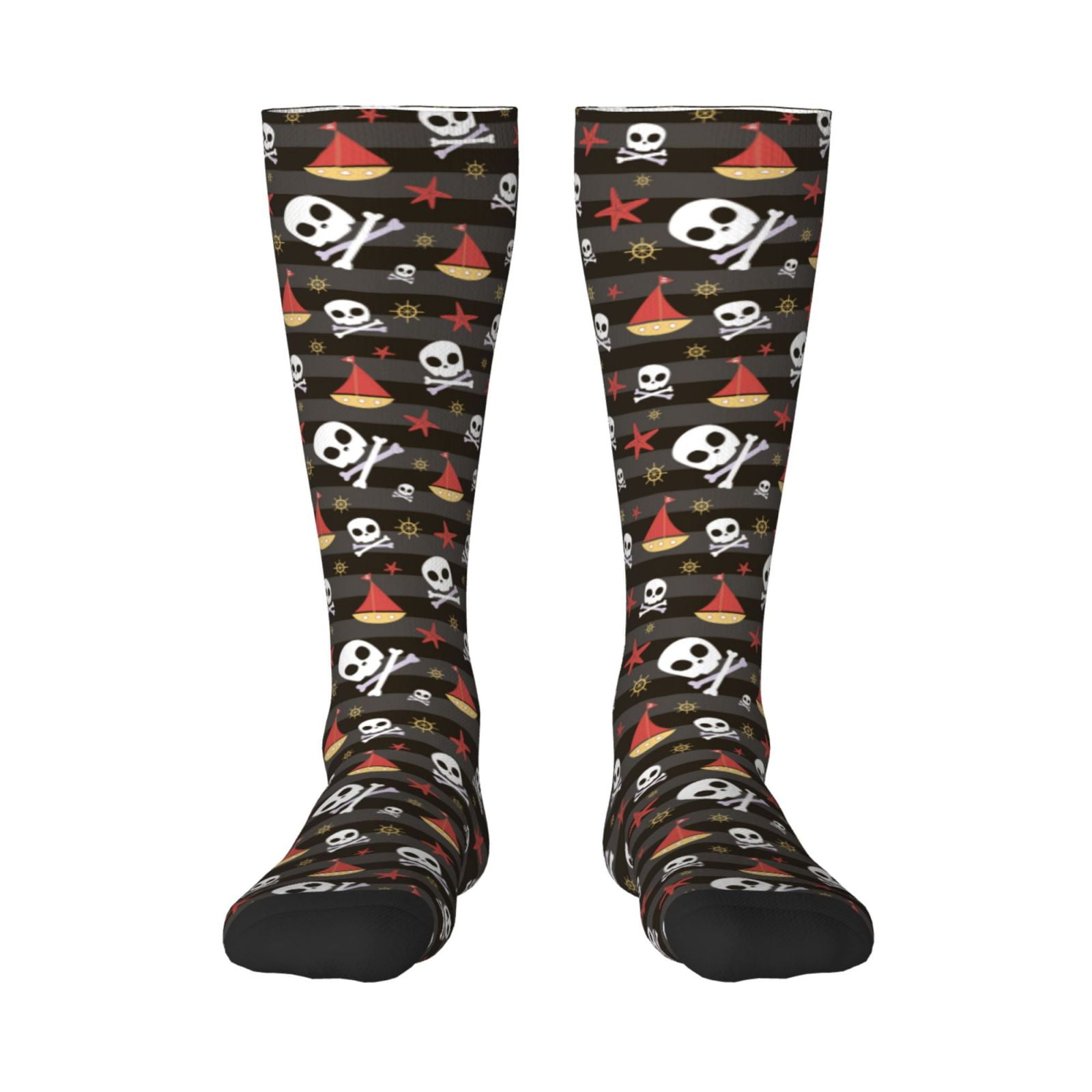 Vsdgher Pirate skull Knee Socks, High Socks Long Stretchy Sock Women ...