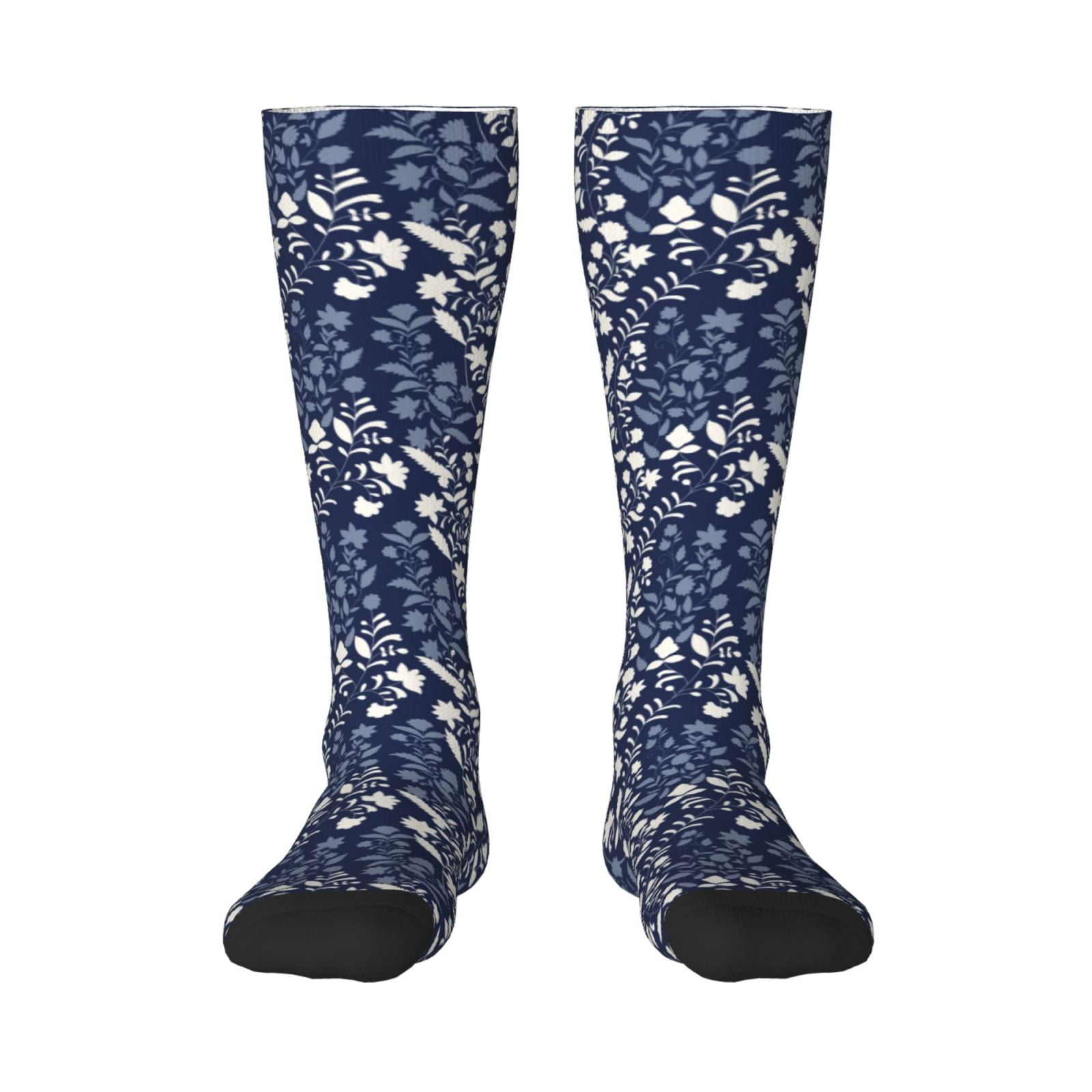 Vsdgher Plant Print Thigh High Socks Extra Long Stretchy Sock Women ...